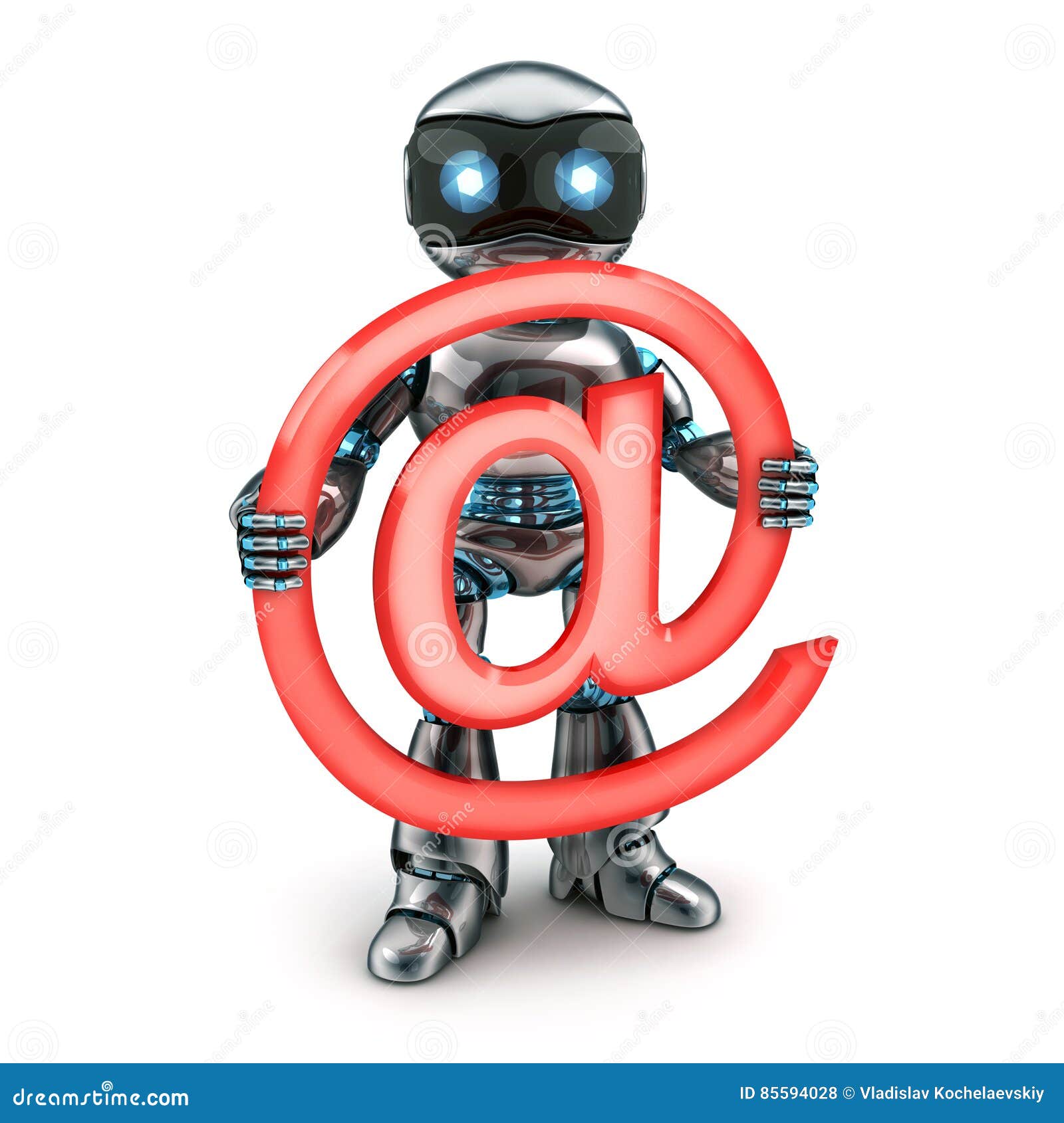Robot and sign email stock illustration. Illustration of email - 85594028