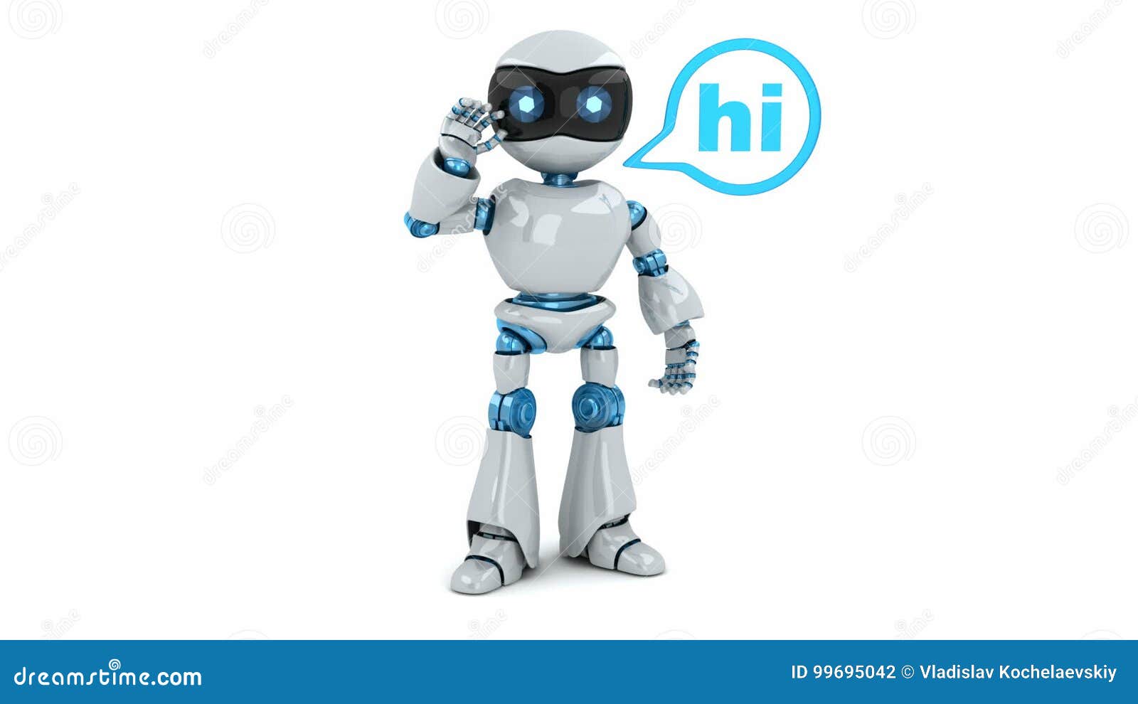 Robot and Sign Hello, Seamless Loop Stock Footage - Video of saluting ...