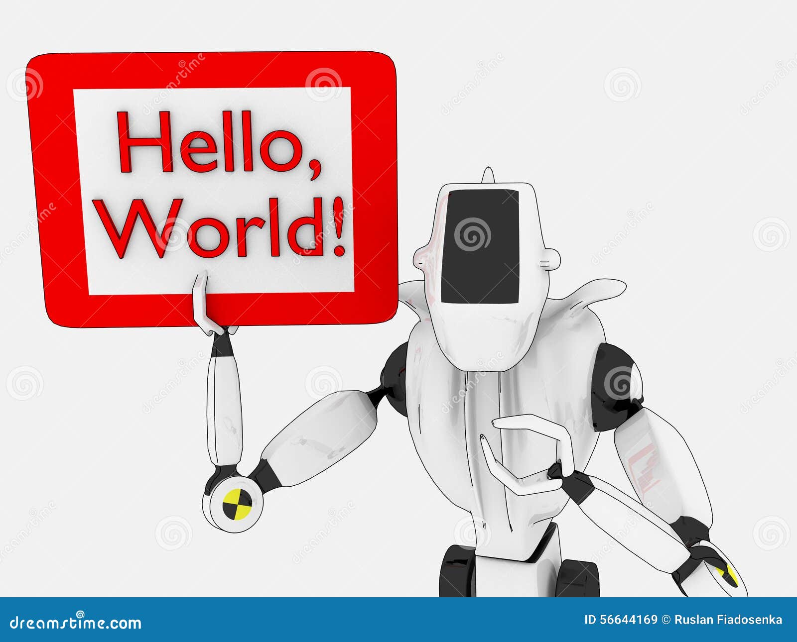 A robot with a sign stock illustration. Illustration of technology ...