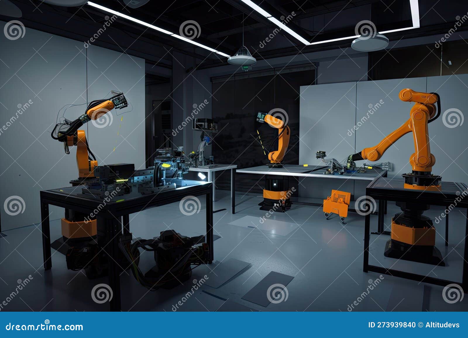 Robot Simulation With Virtual Environment And Objects For Programming And Testing Stock