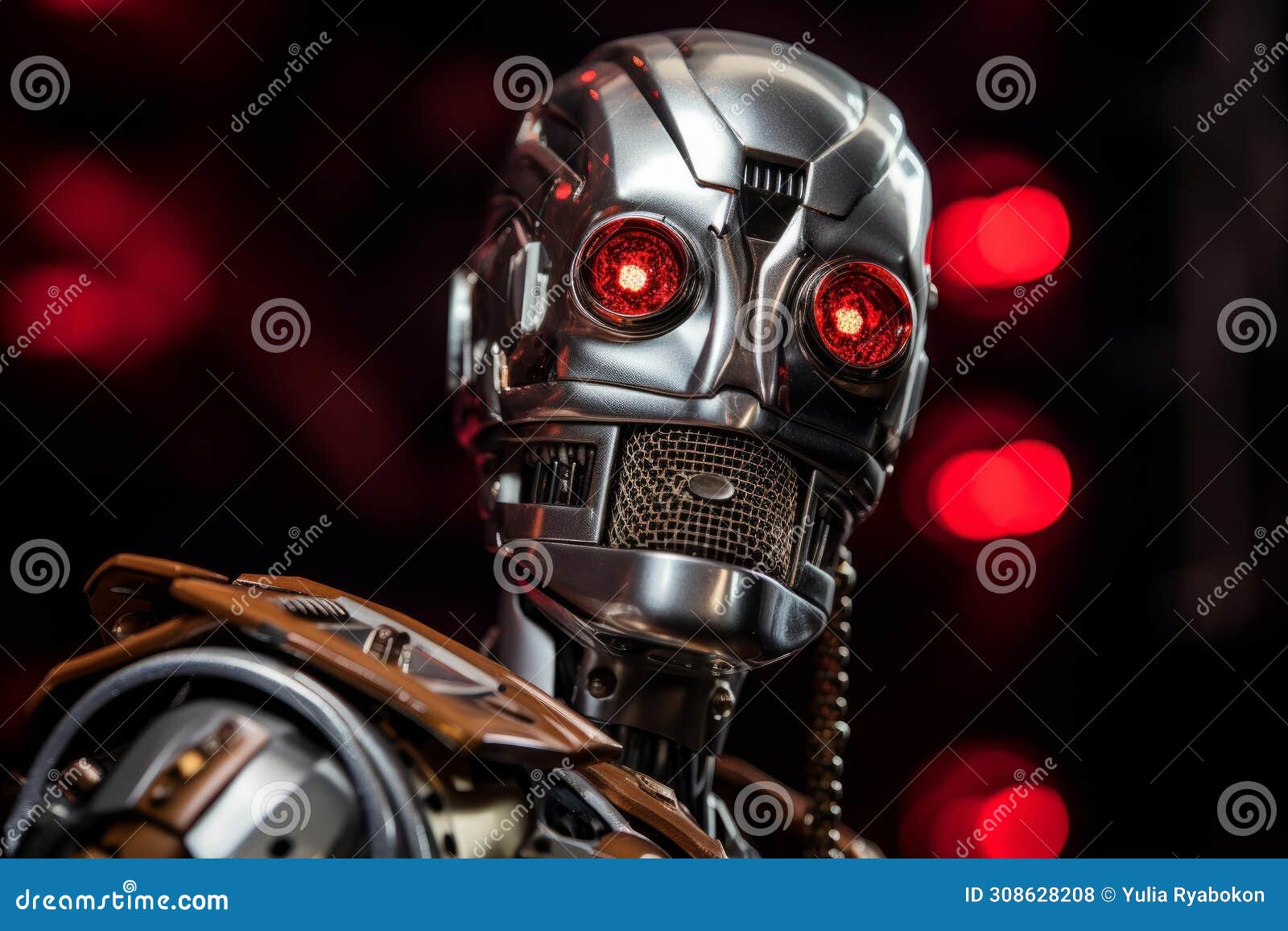 Robot Singer Microphone. Generate Ai Stock Photo - Image of performance ...