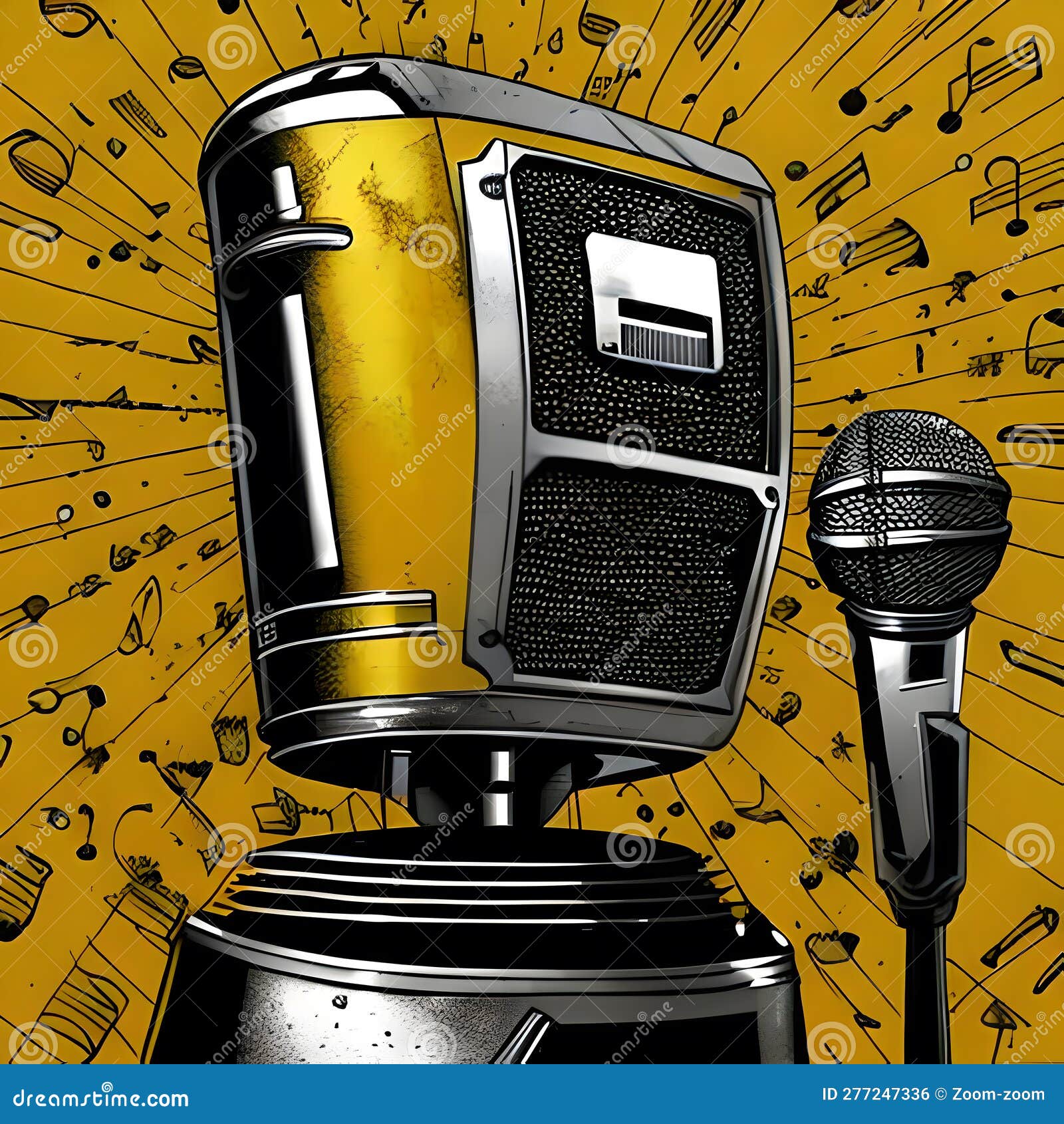 Robot Singer Vocalist Sketch Engraving Cartoon Vector | CartoonDealer ...