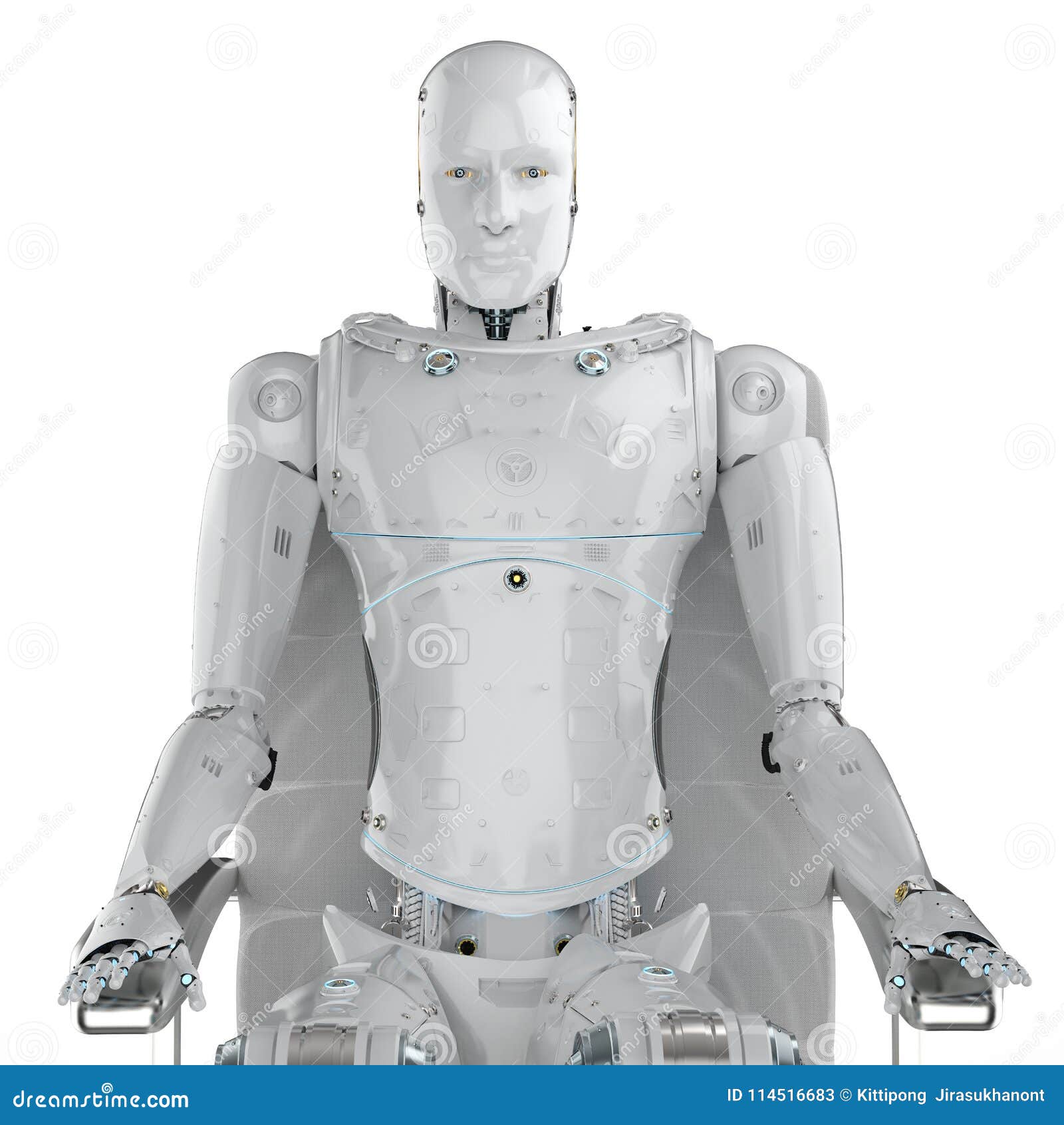 Robot sit on chair stock illustration. Illustration of office - 114516683