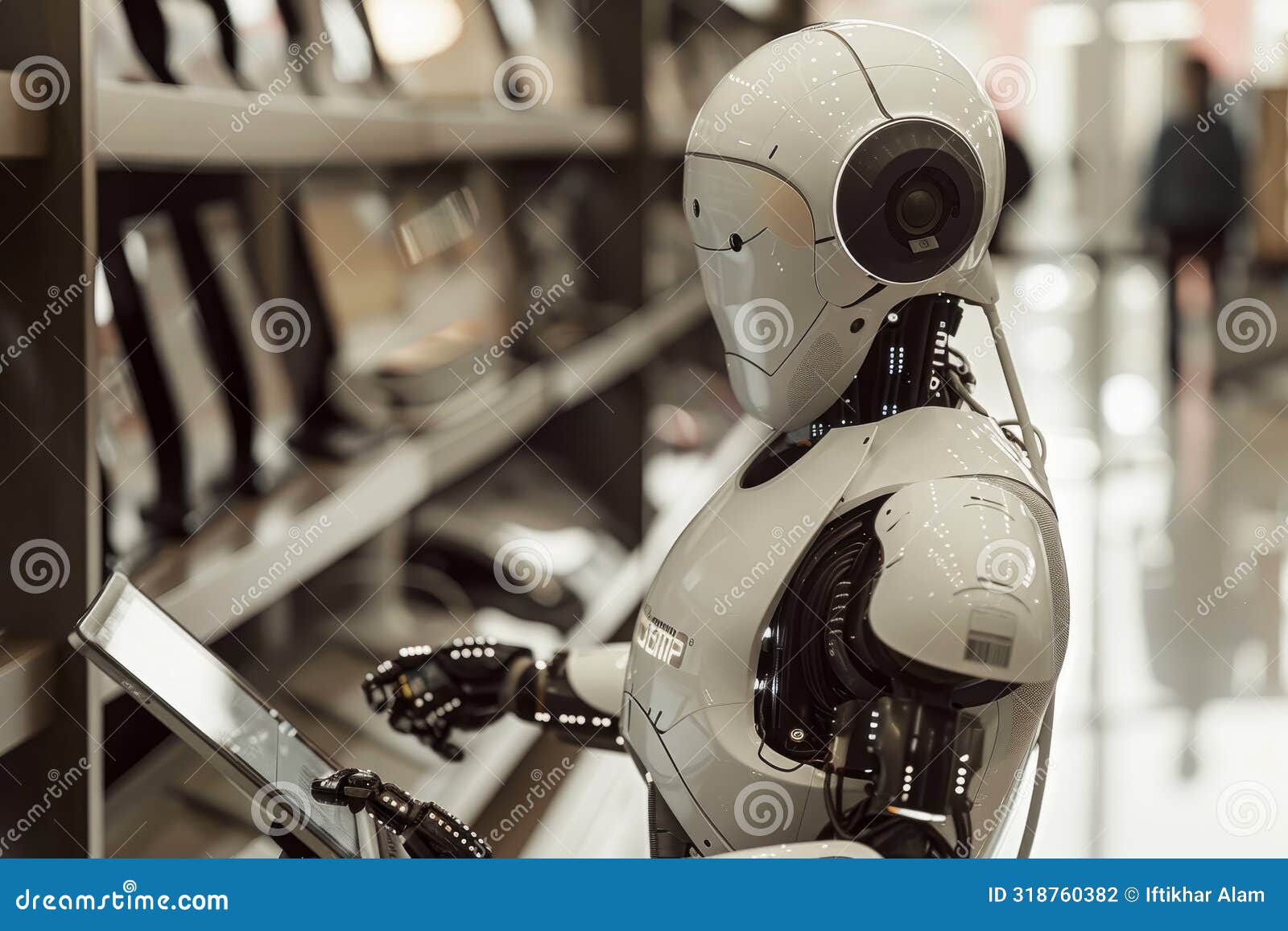 Robot Sitting on Shelf, an AI-powered Robot Tuning into Various ...