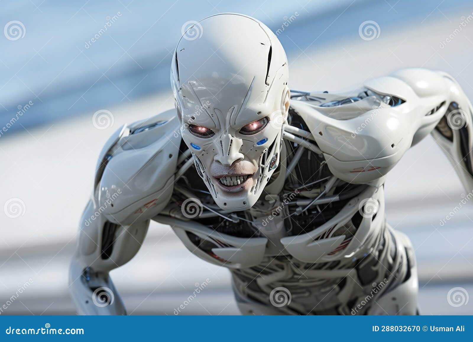 A Robot Skeleton On A Plain White Background. AI Stock Photo ...