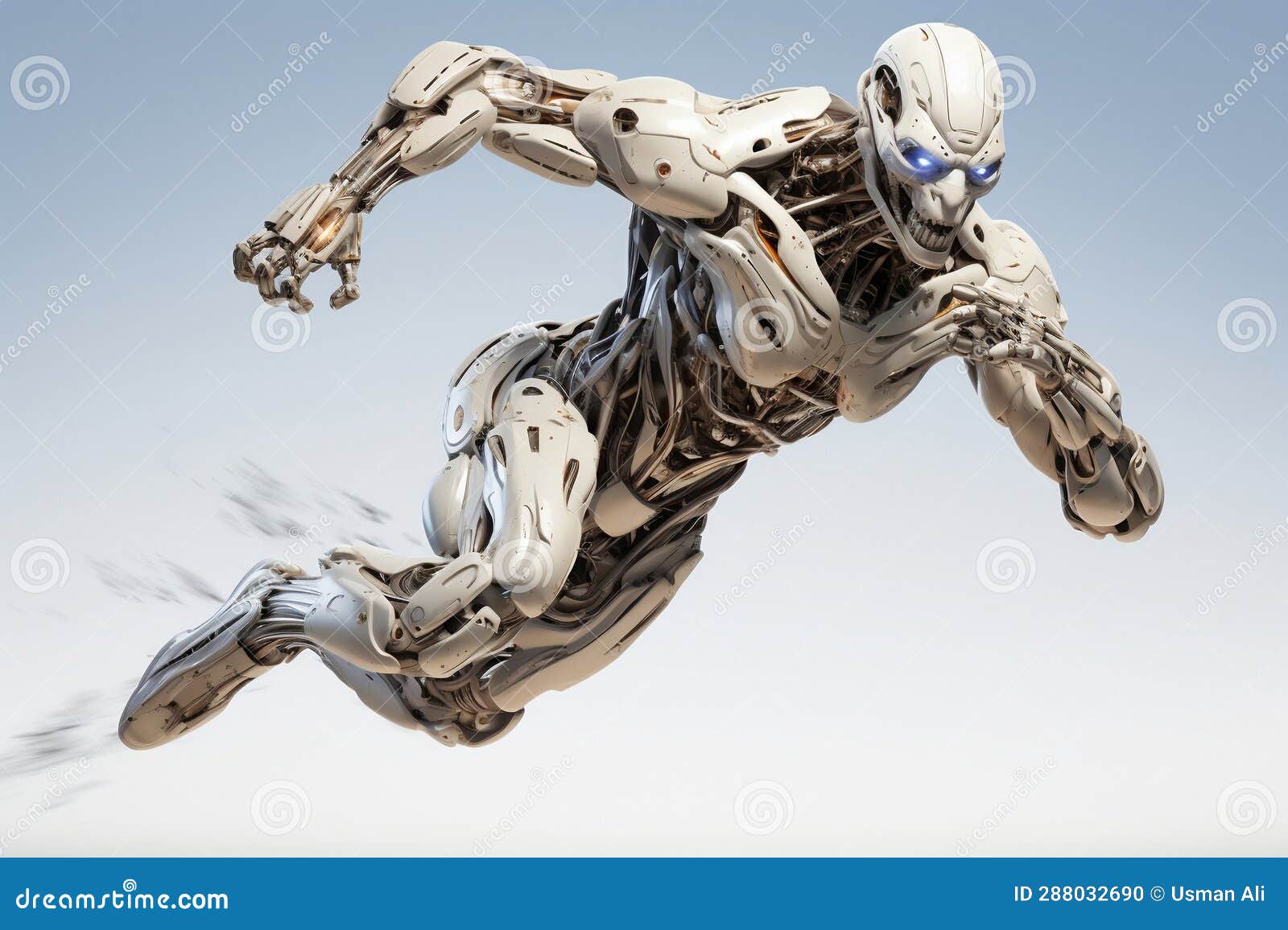 A Robot Skeleton On A Plain White Background. AI Stock Photography ...