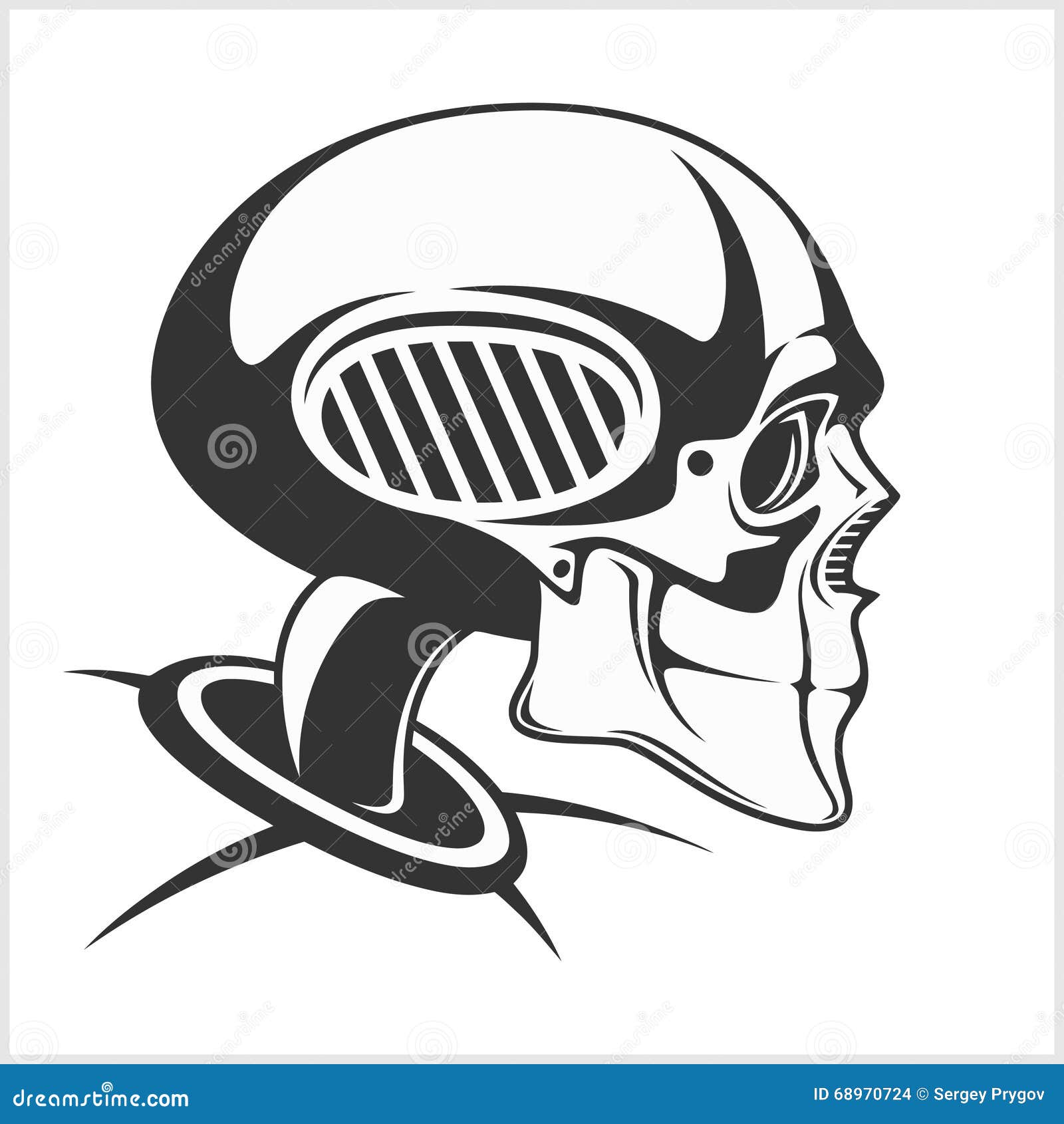 Robot skull illustration stock vector. Illustration of graphic - 68970724