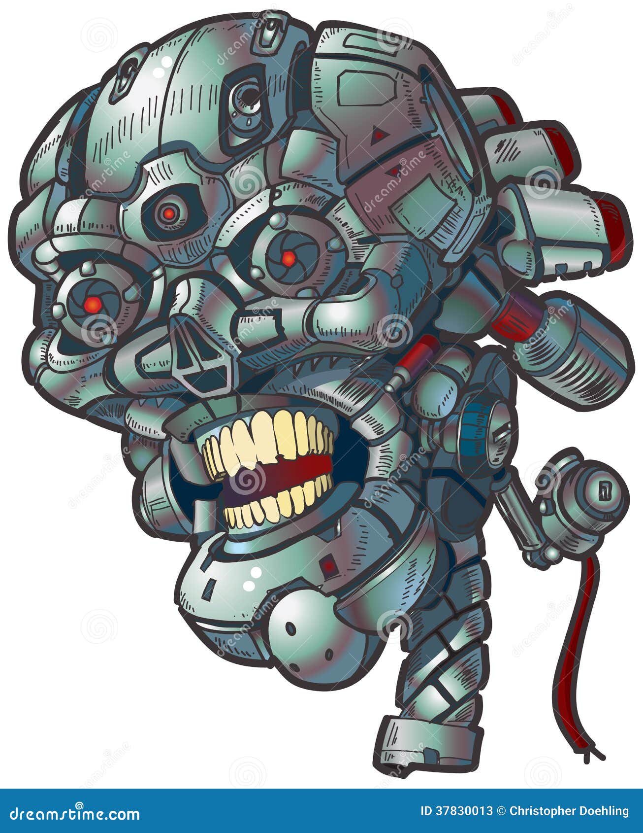 Robot Skull Vector Clip Art Stock Vector - Illustration of scary ...