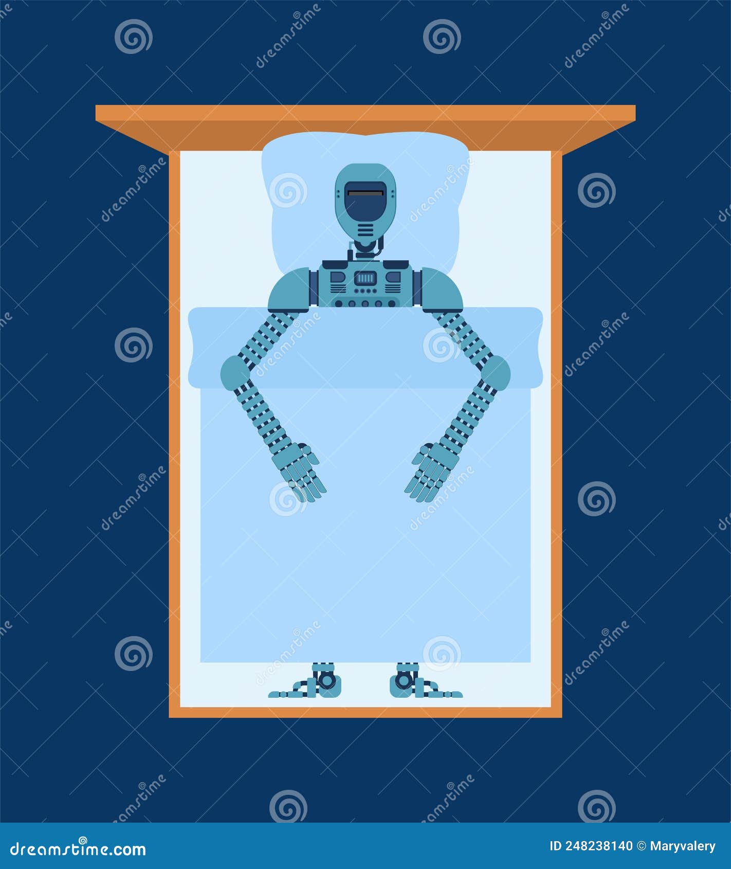 Cyborg Concept Illustration. Concept Art. Vector Cartoon Illustration ...
