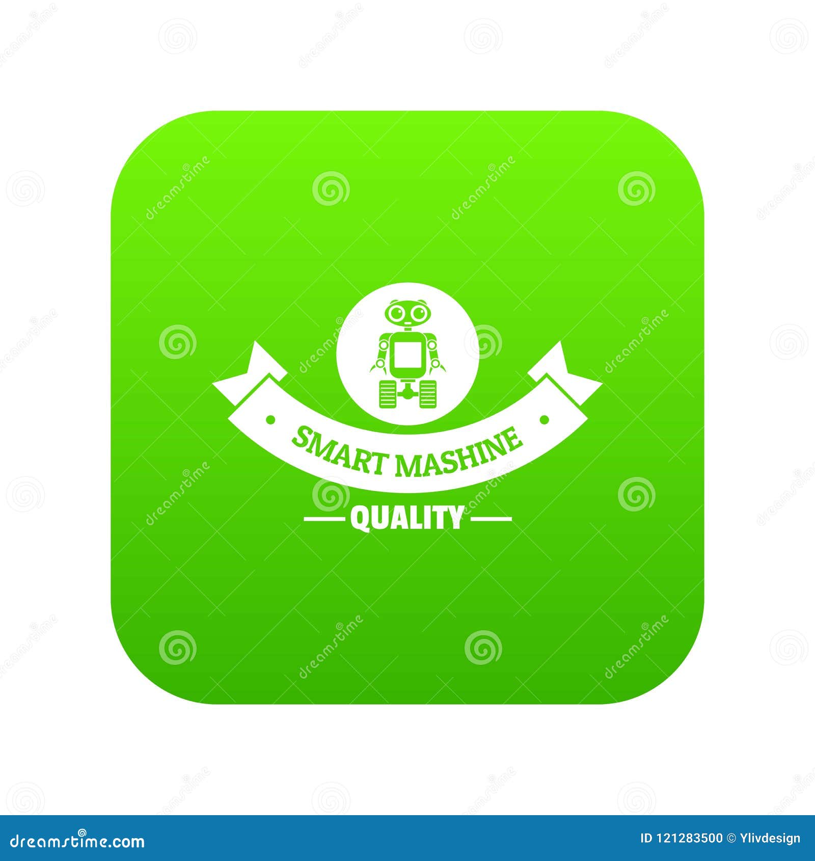 Robot Smart Icon Green Vector Stock Vector - Illustration of ...