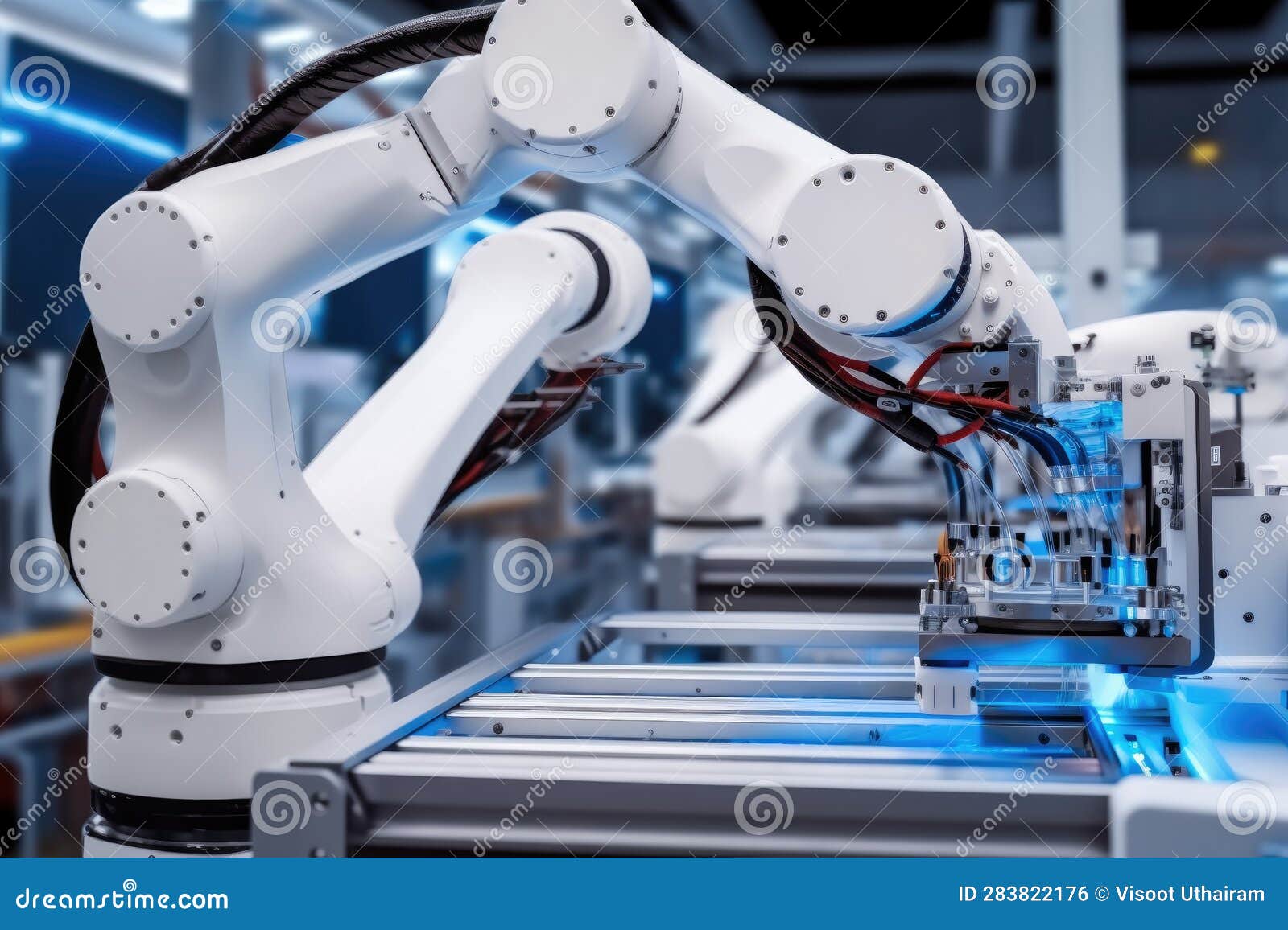 The Robot for Smart Technology Manufacturing Process, Robotic Arm Catch ...