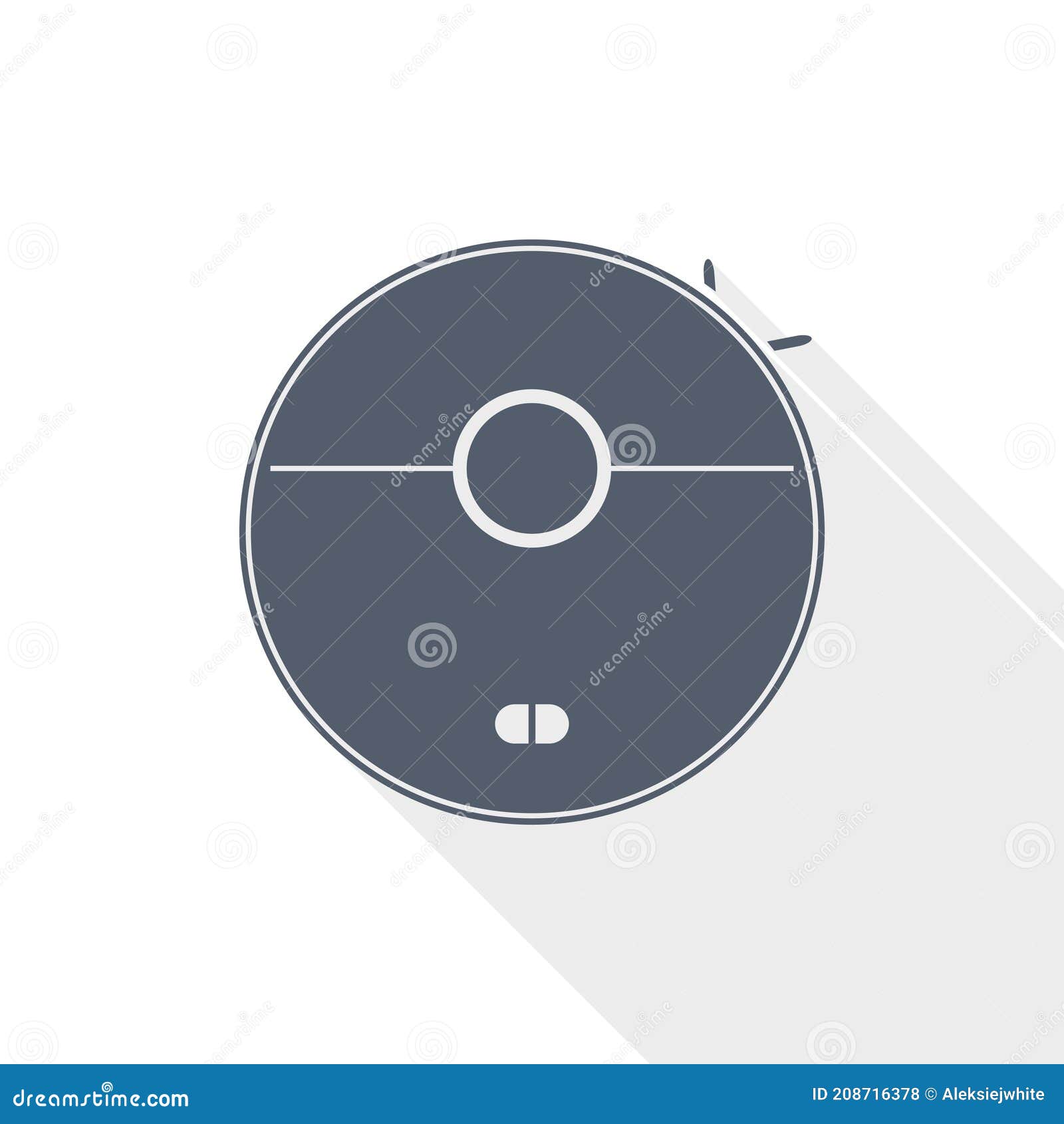 Robot Smart Vacuum Cleaner Flat Design Vector Icon Stock Vector ...