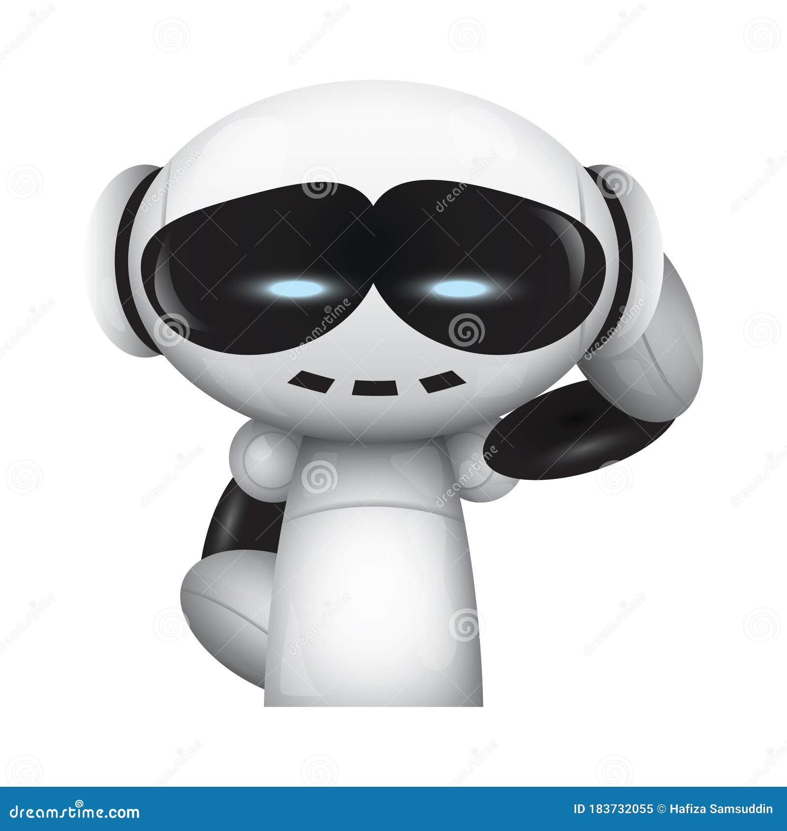 Robot with Smiling Expression. Vector Illustration Decorative ...