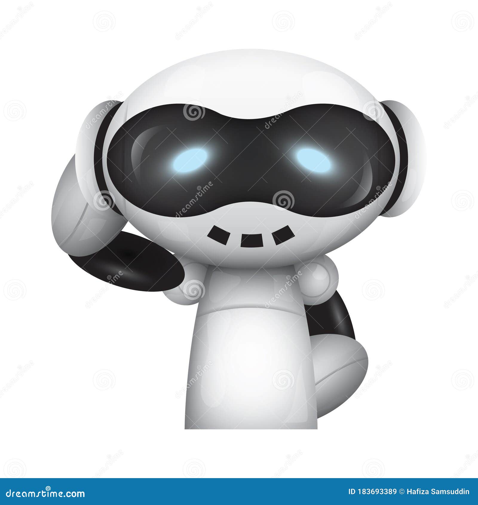 Robot with Smiling Expression. Vector Illustration Decorative ...
