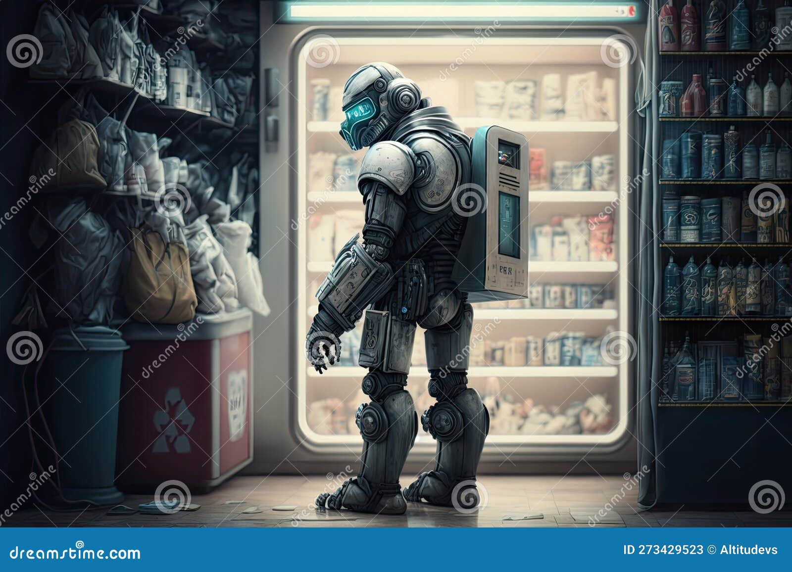 Robot, Sneaking into Store and Stealing Valuable Items Stock ...