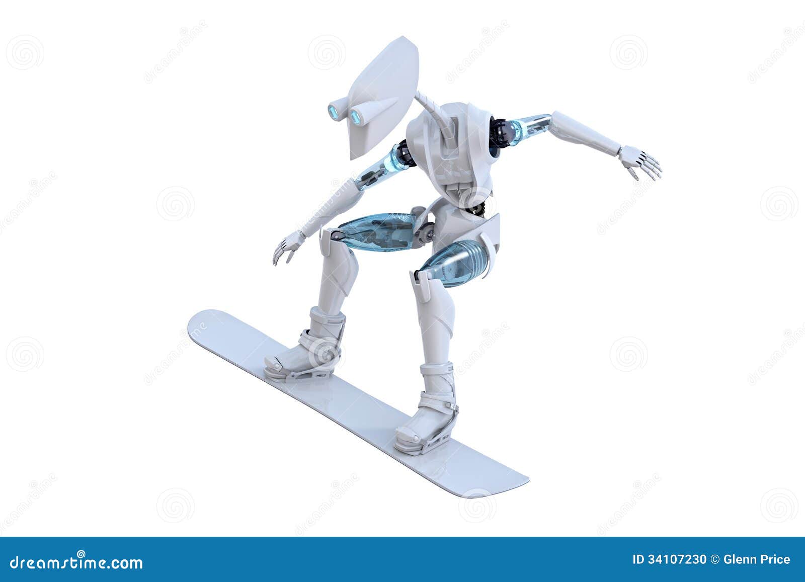 Robot Snowboarder stock illustration. Illustration of recreation - 34107230