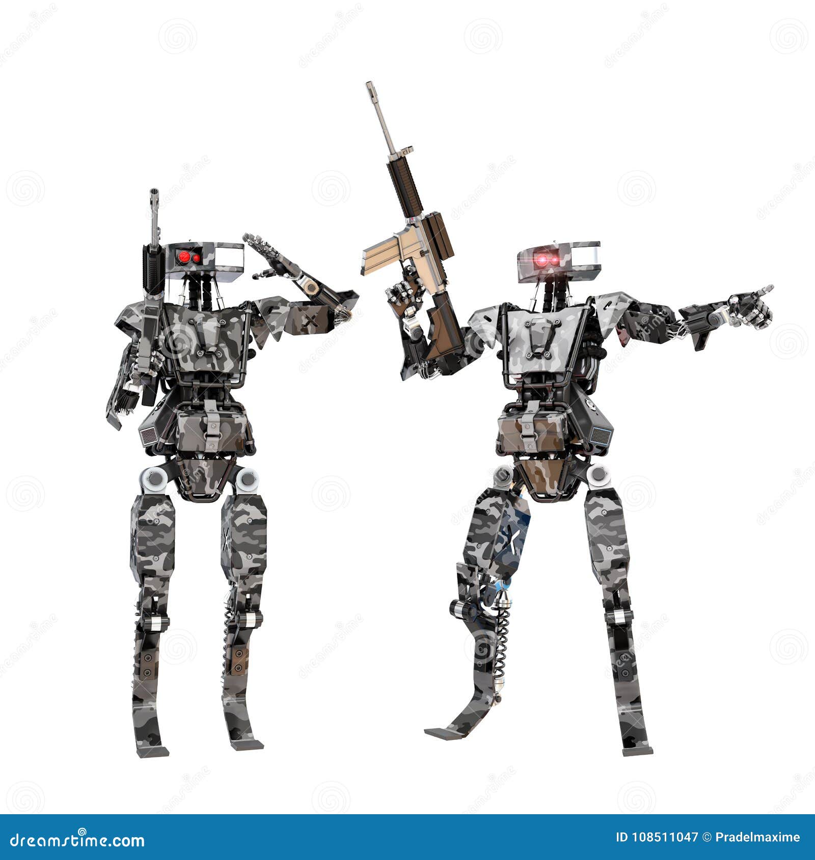Robot soldier team stock image. Image of reflection - 108511047