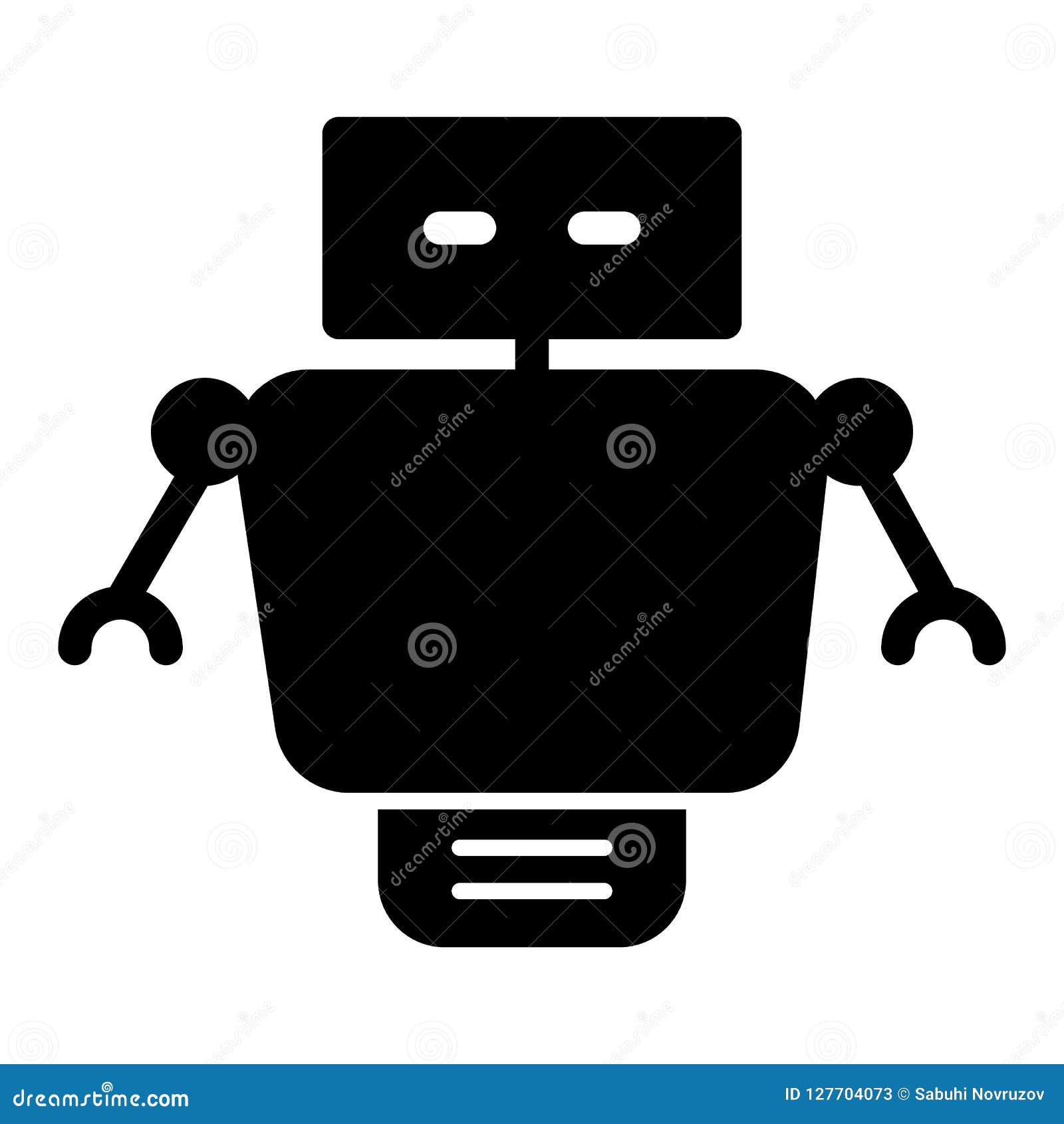 Robot Solid Icon. Cyborg Vector Illustration Isolated on White. Bot Glyph Style Design, Designed ...