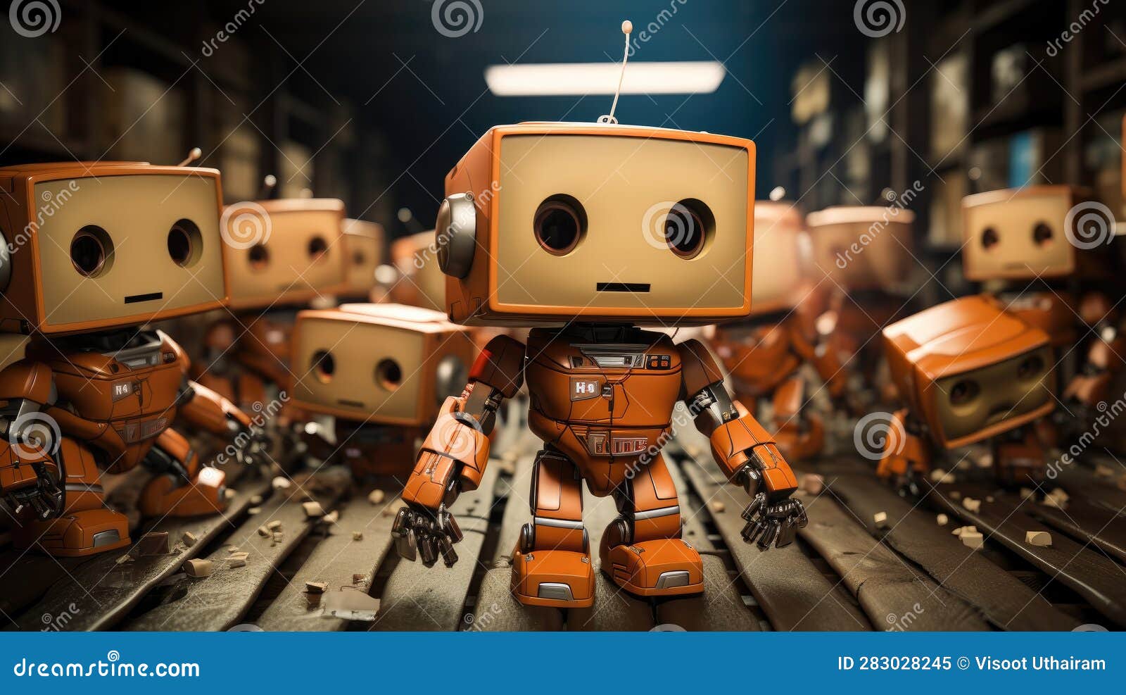 Robot Sorting Boxes, the Robots Sorts Boxes of Different Sizes on the ...