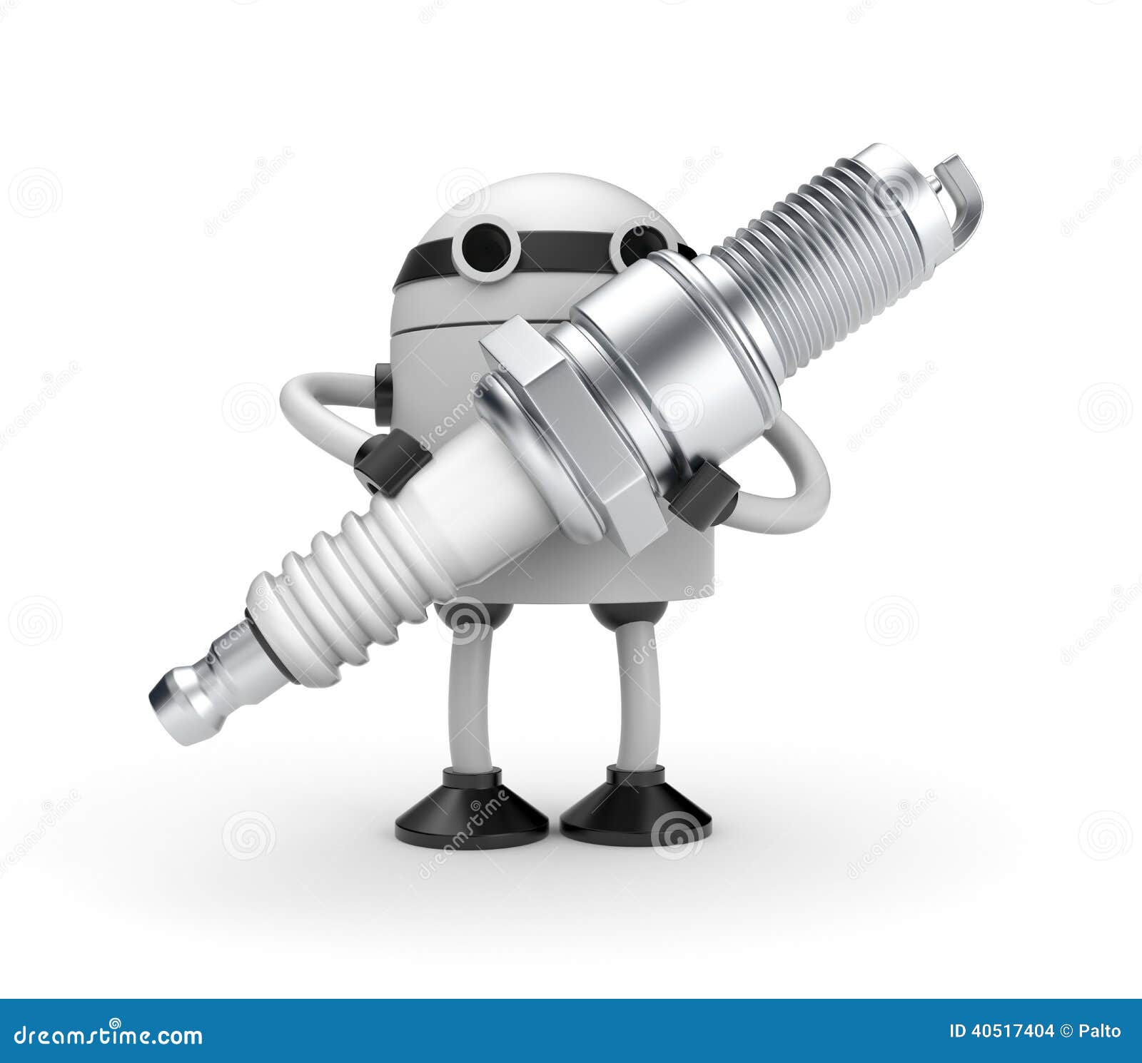 Robot with sparkplug stock illustration. Illustration of electrical ...