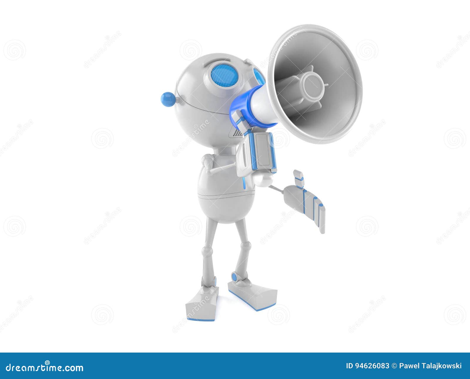 Robot Speaking Trough Megaphone Stock Illustration - Illustration of ...