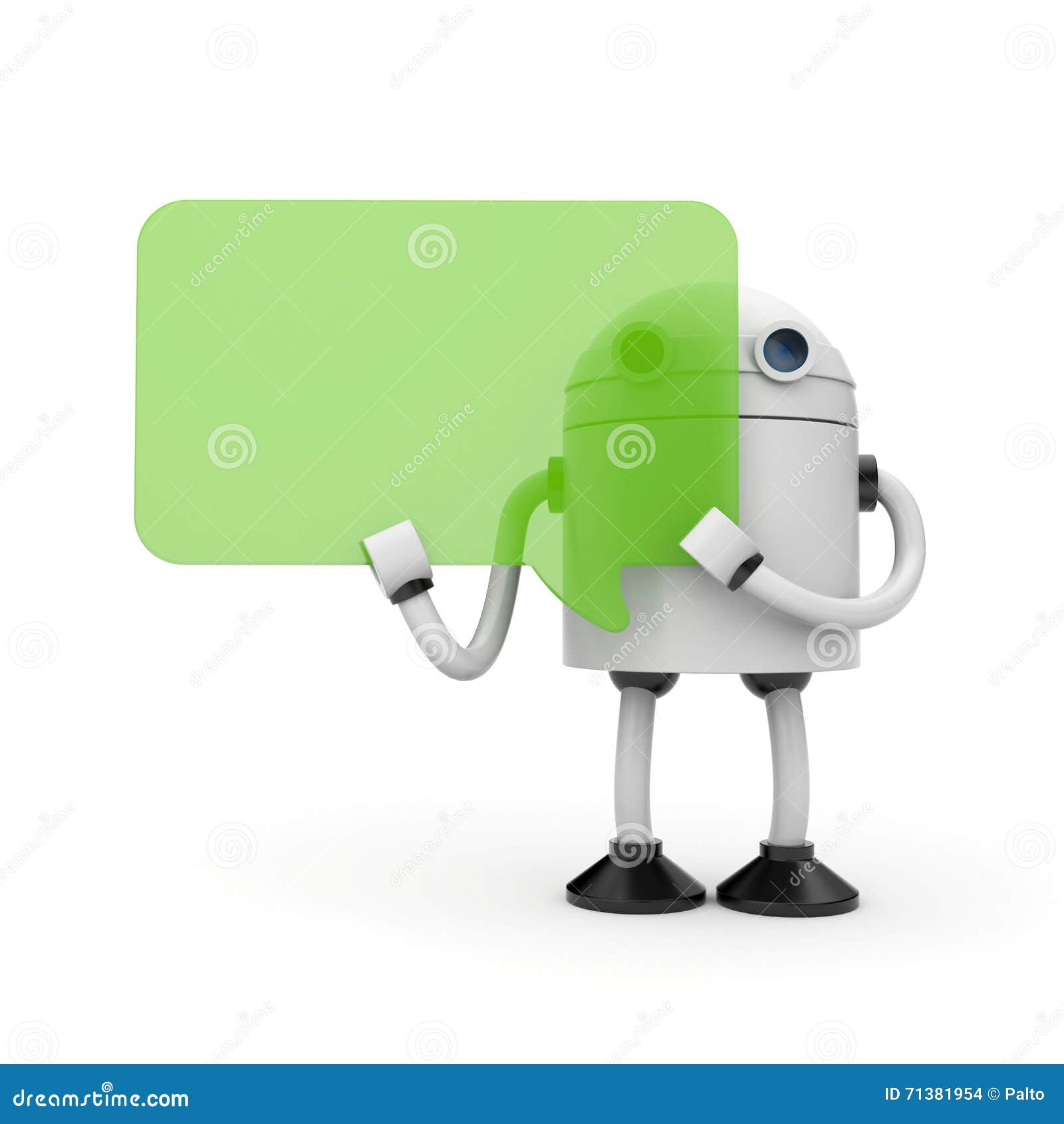Robot with speech bubbles stock illustration. Illustration of cloud ...