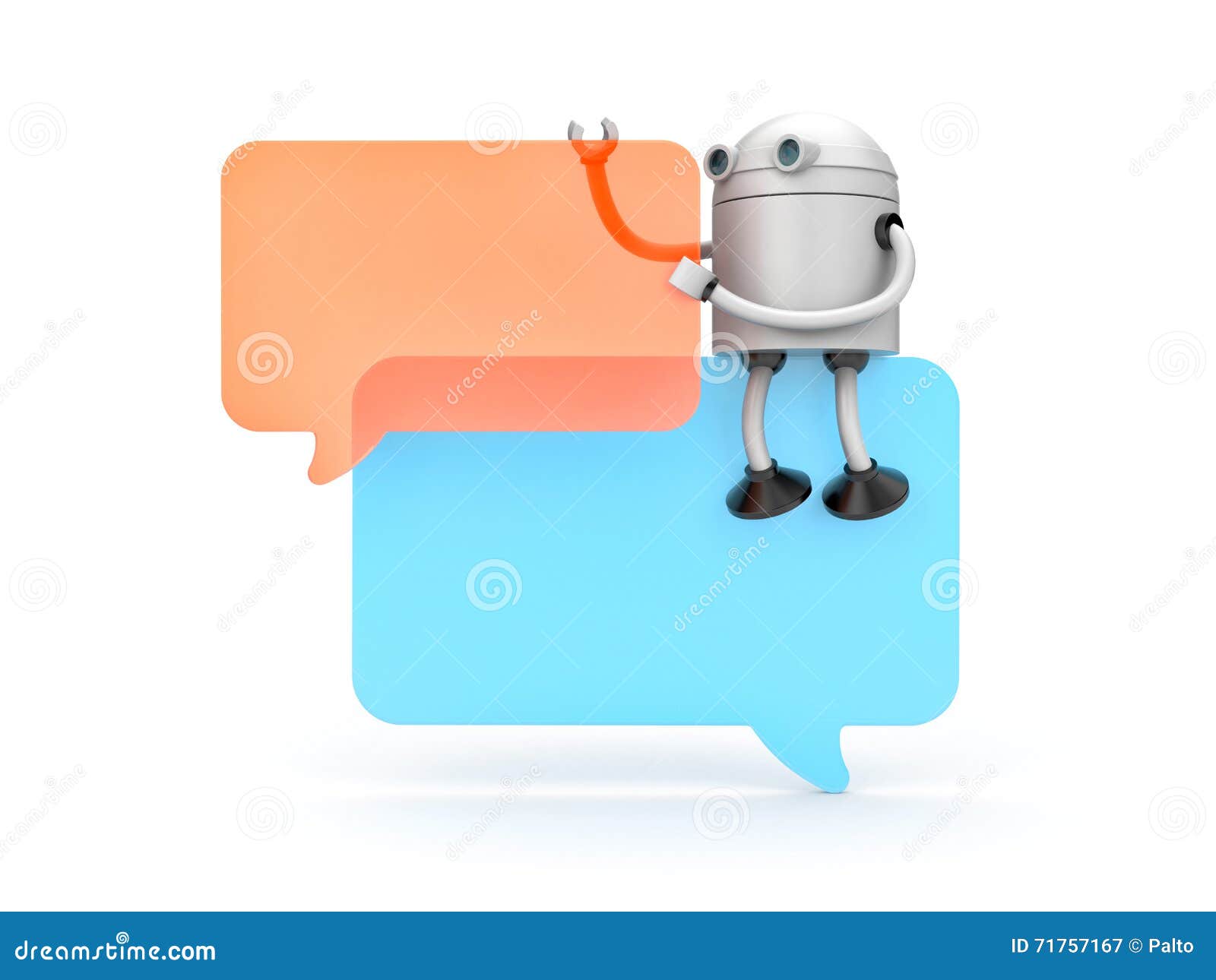 Robot with speech bubbles stock illustration. Illustration of machine ...