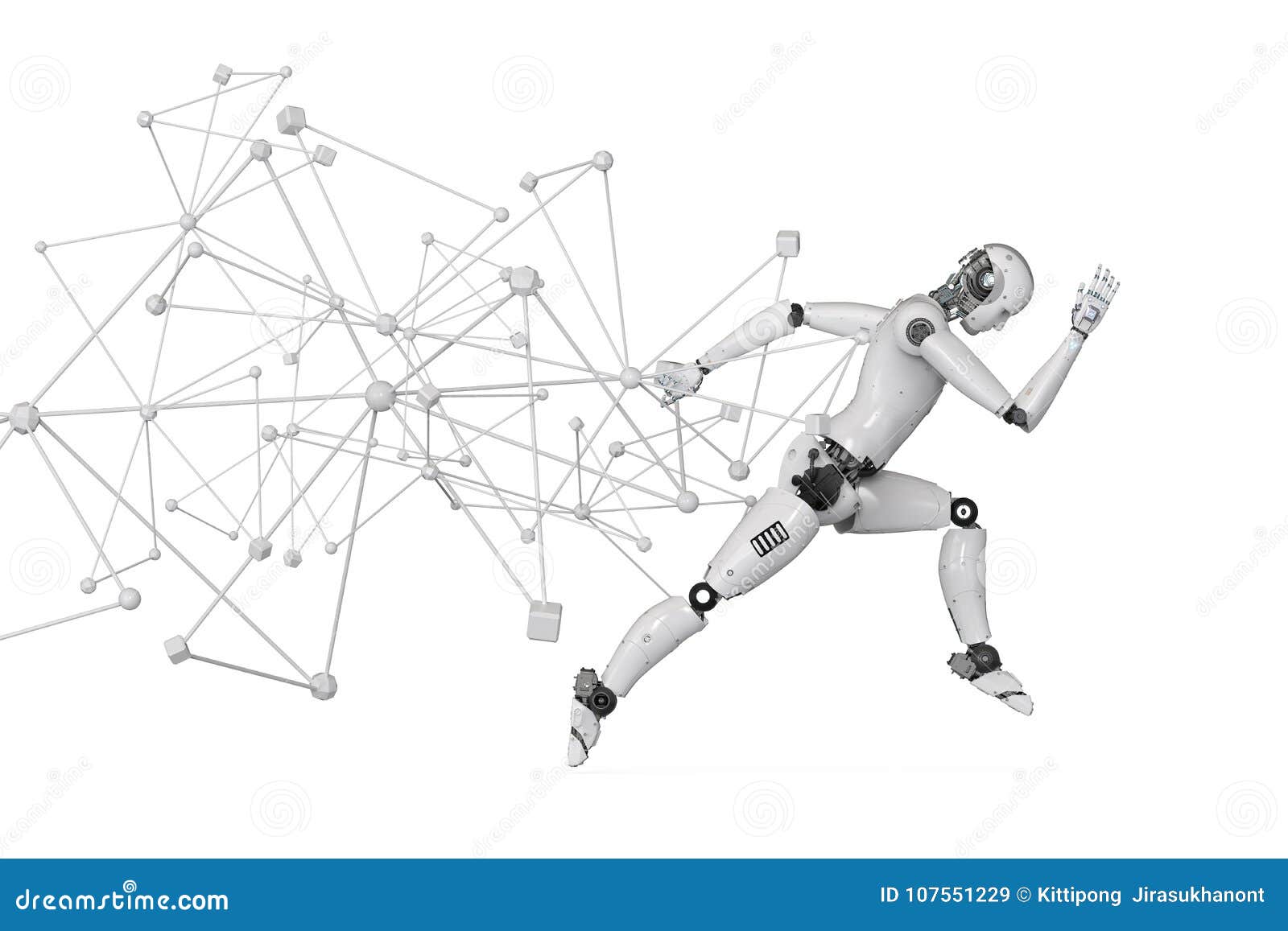 Robot speed run stock illustration. Illustration of chemical - 107551229
