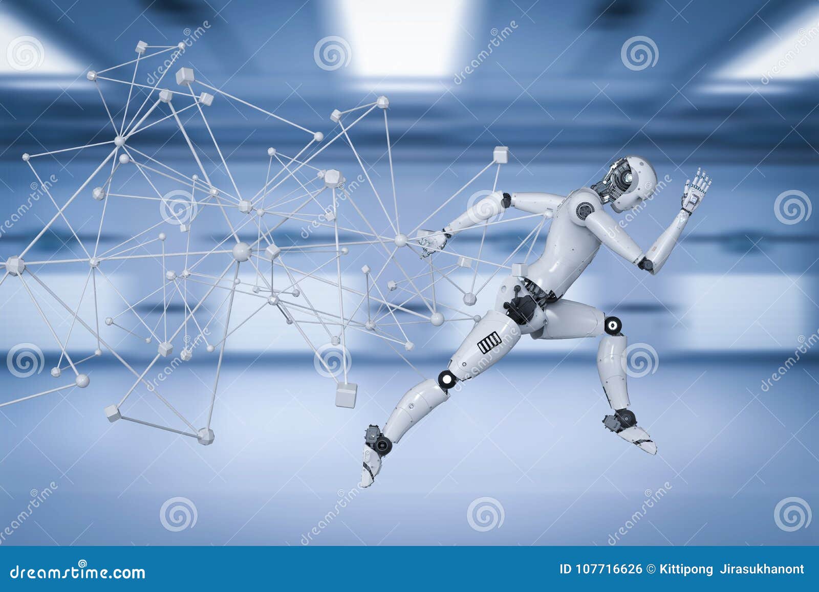 Robot speed run stock illustration. Illustration of active - 107716626