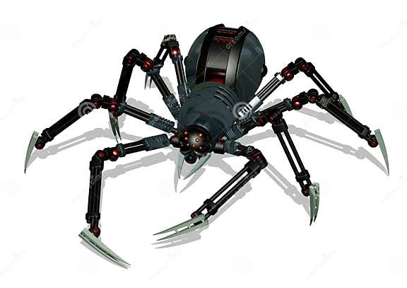 Robot Spider - with Clipping Path Stock Illustration - Illustration of ...