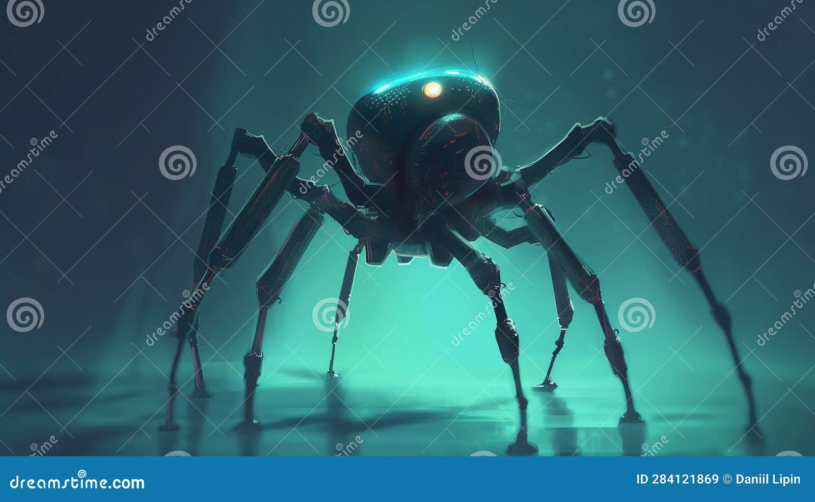 A robot with spider legs stock illustration. Illustration of ...