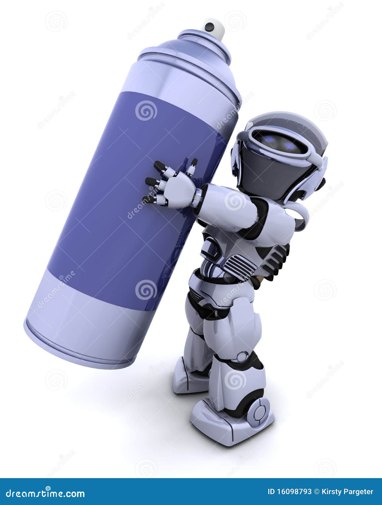 Robot with spray can stock illustration. Illustration of spray - 16098793