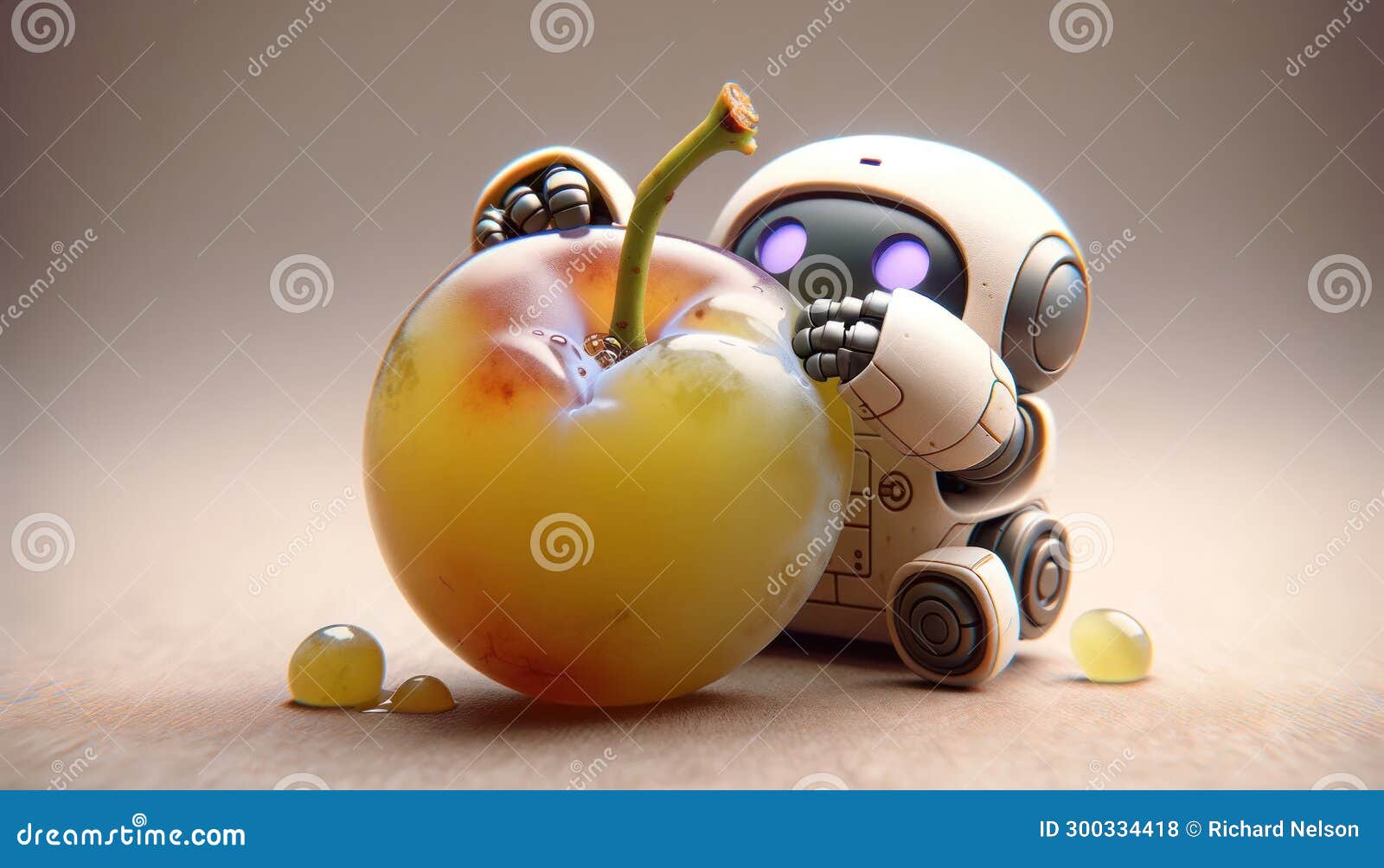 Robot squishing a grape stock illustration. Illustration of scene ...
