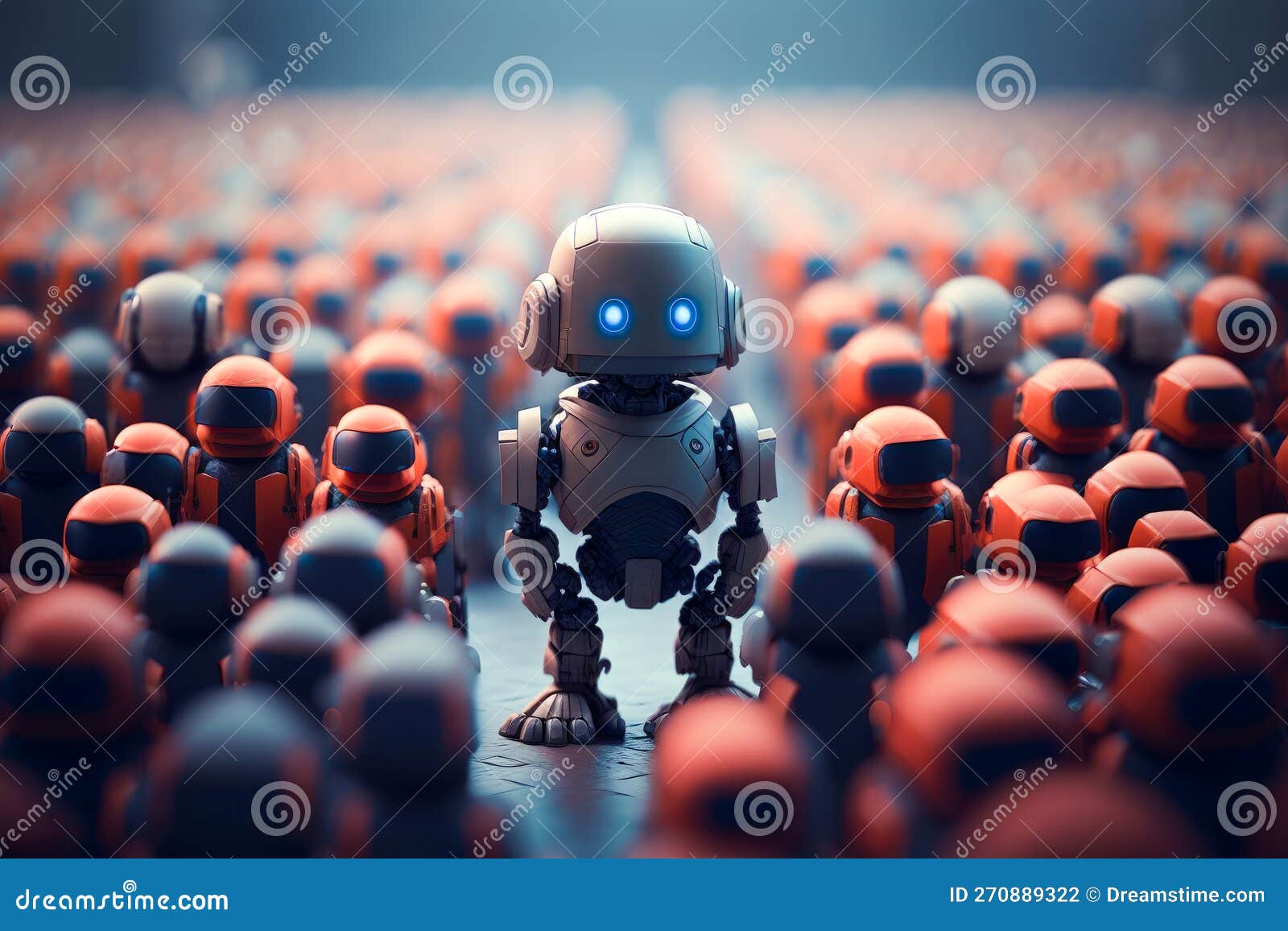 Robot Standing in Front of Crowd of People. Generative AI Stock ...