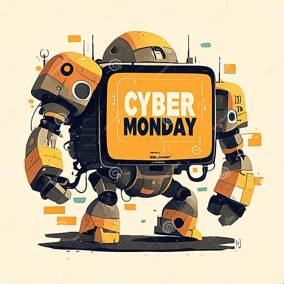 A Robot is Standing in Front of a Television Screen with the Words ... A Robot is Standing in Front of a Television Screen with the Words ...