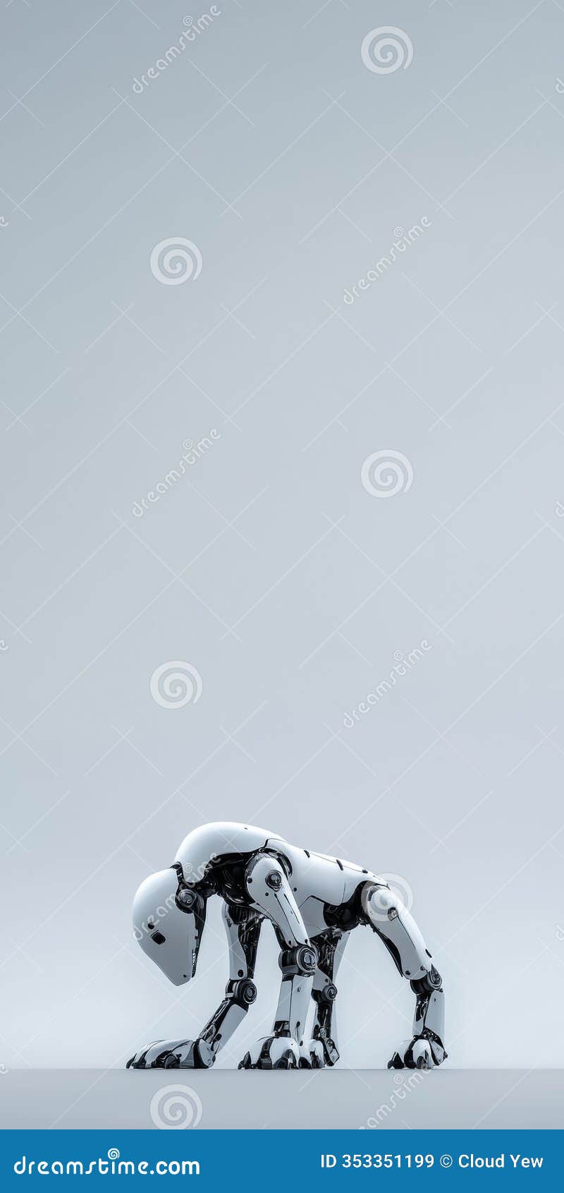 Robot is Standing on a White Background Stock Illustration ...