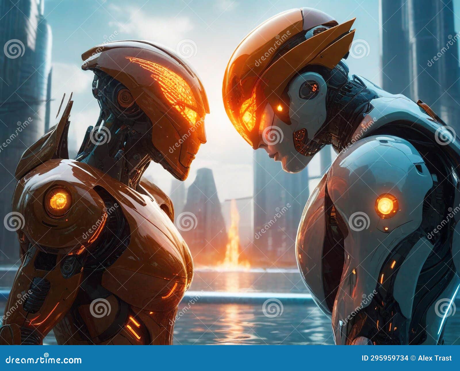 Robot Standoff. AI Generated Royalty-Free Stock Photography ...