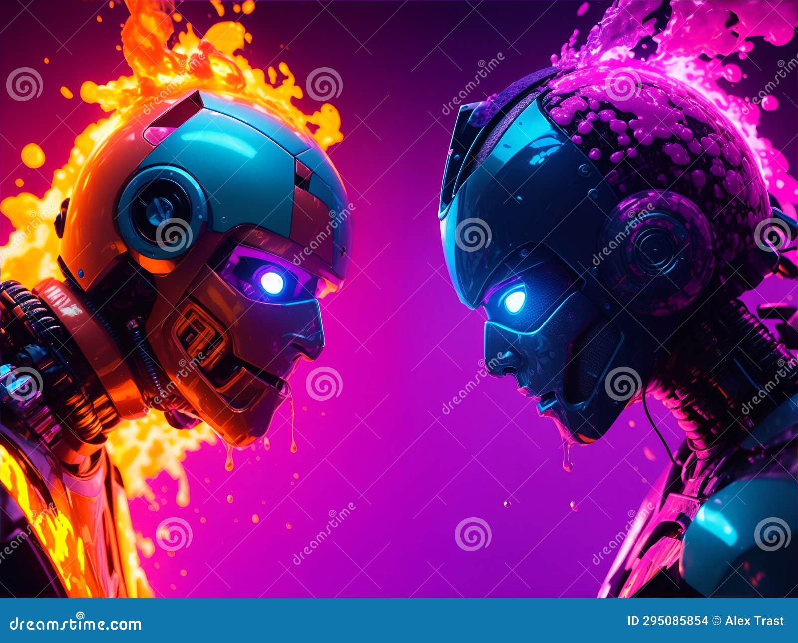 Robot Standoff. AI Generated Royalty-Free Stock Photography ...