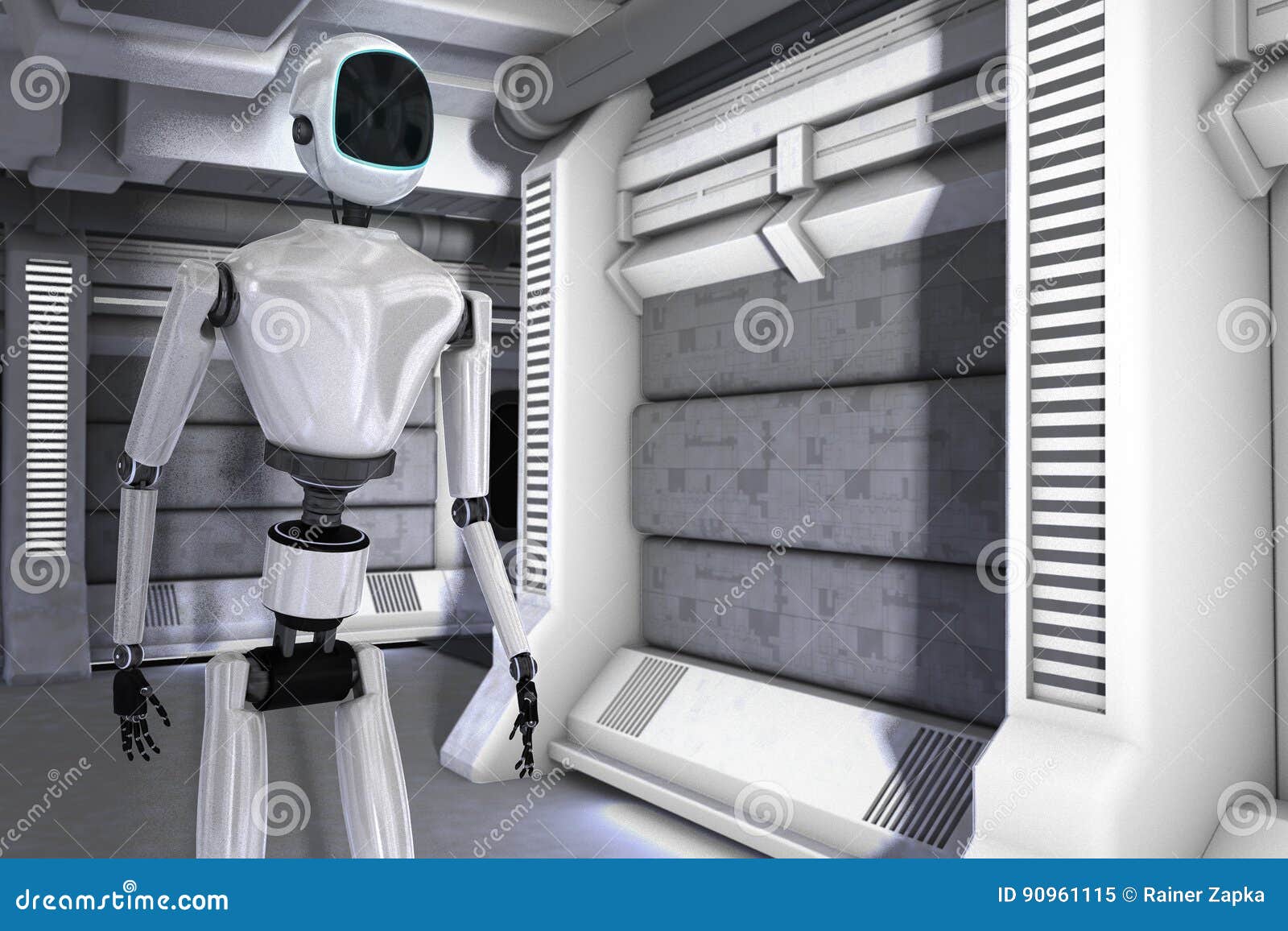 Robot station stock illustration. Illustration of machine - 90961115