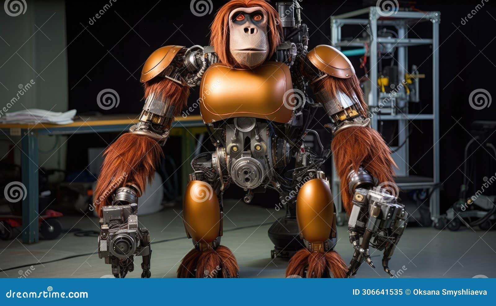 Robot Steampunk Monkey. AI Illustration Stock Illustration ...