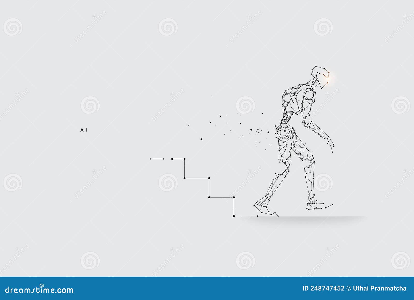 Robot step walking stock vector. Illustration of bitcoin - 248747452