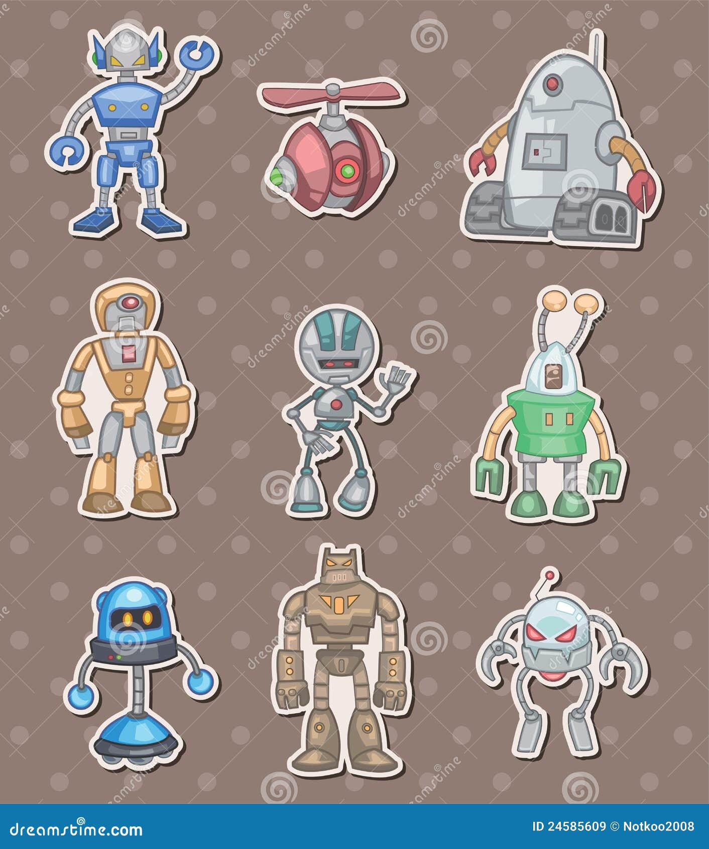 Robot stickers stock illustration. Illustration of metal - 24585609