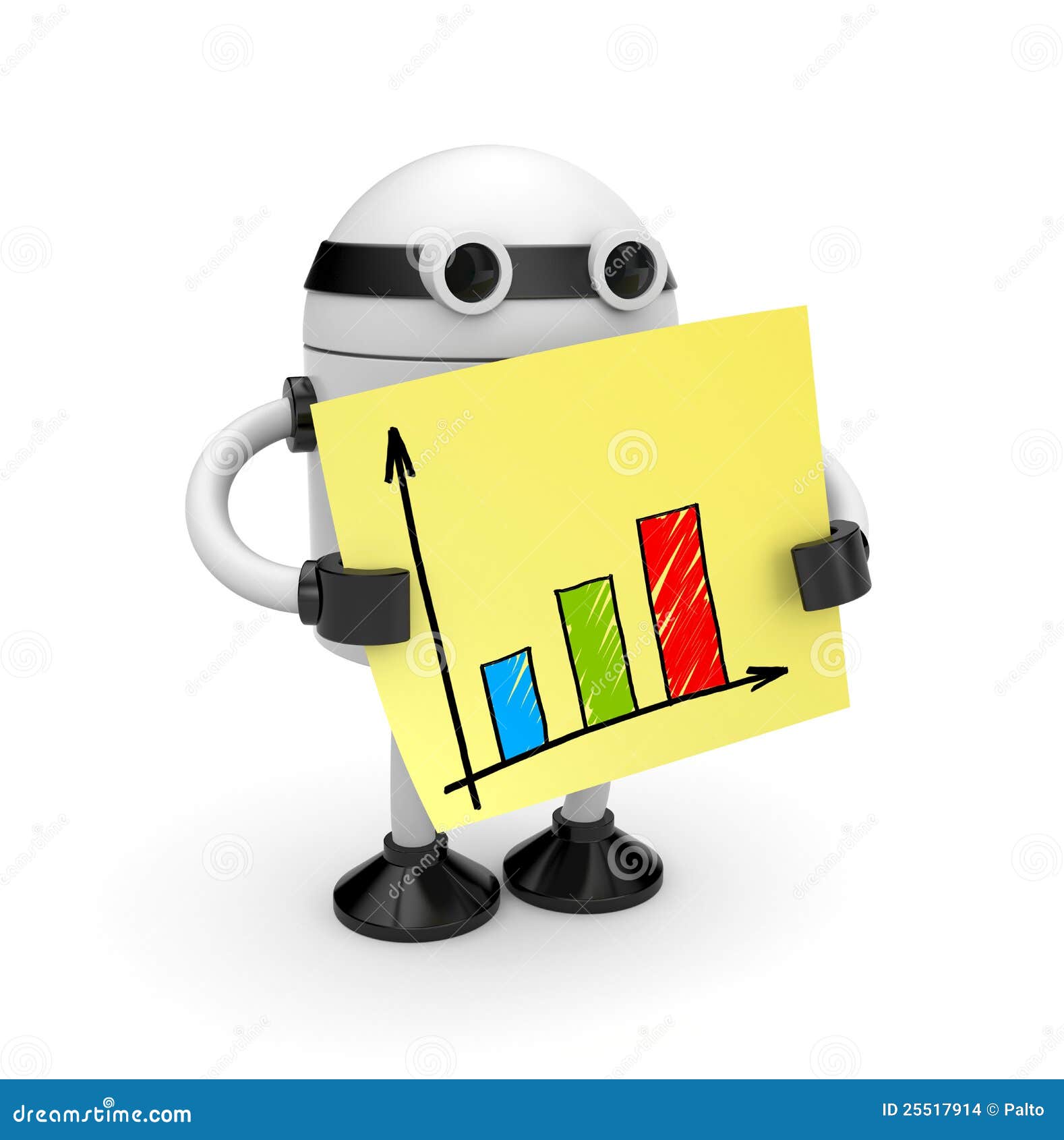 Robot With Adhesive Note Stock Photography | CartoonDealer.com #29036210