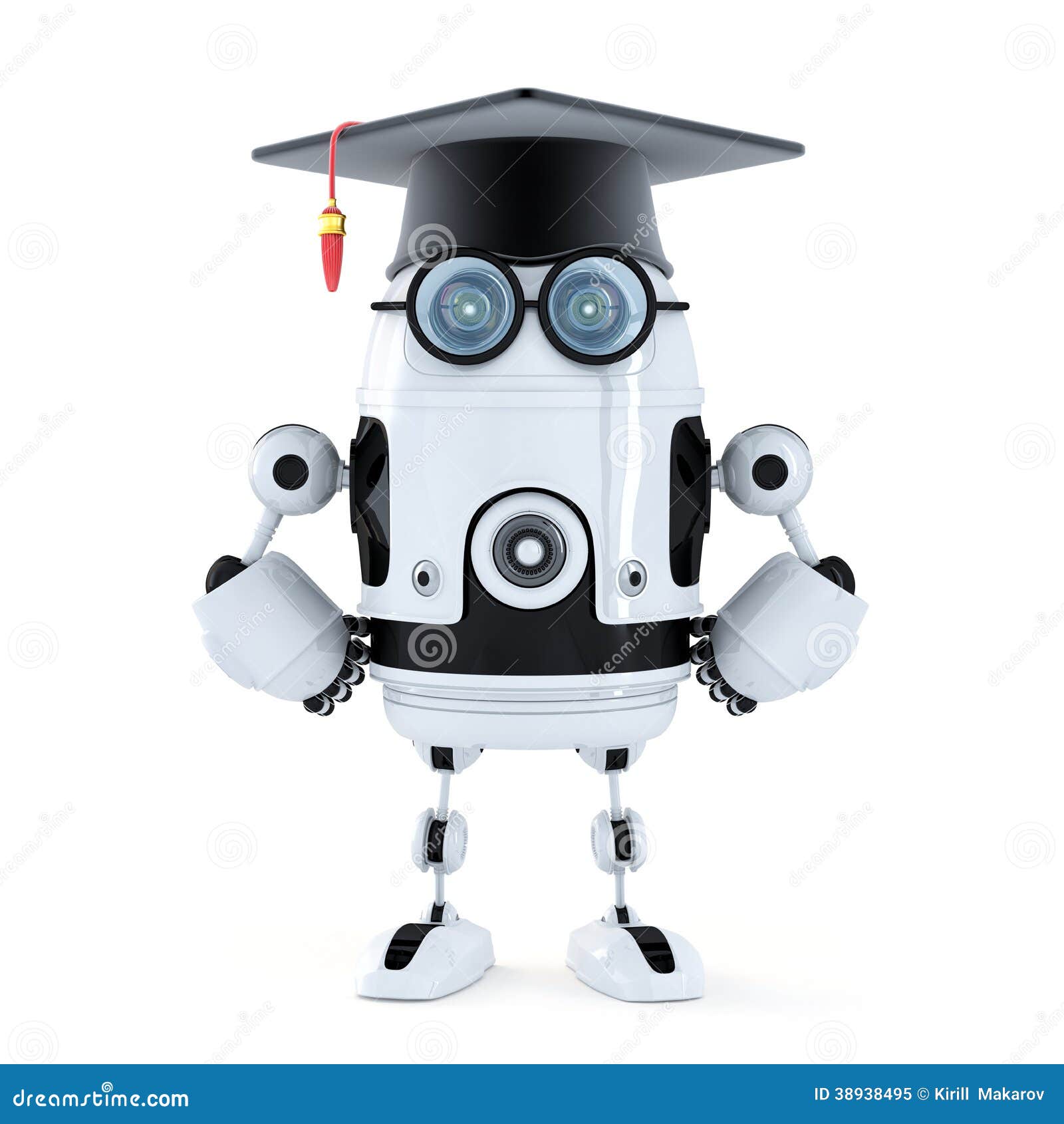 Robot Student With Mortarboard Stock Image | CartoonDealer.com #38938495
