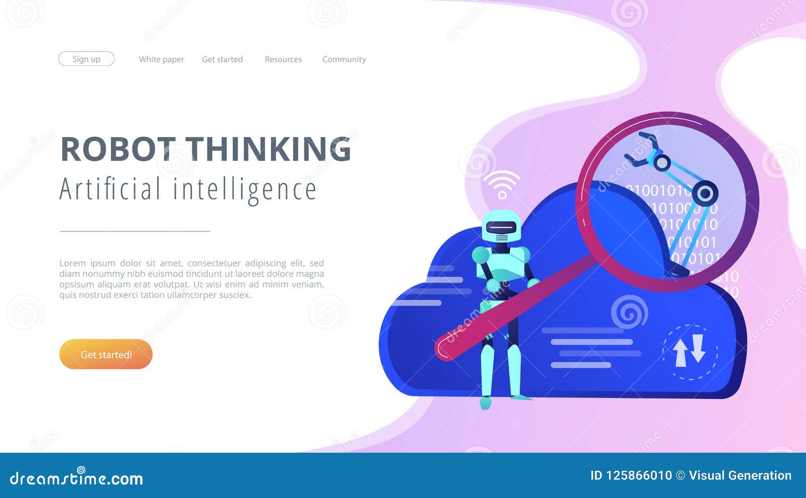 Cloud Robotics Concept Vector Illustration. Stock Vector - Illustration ...