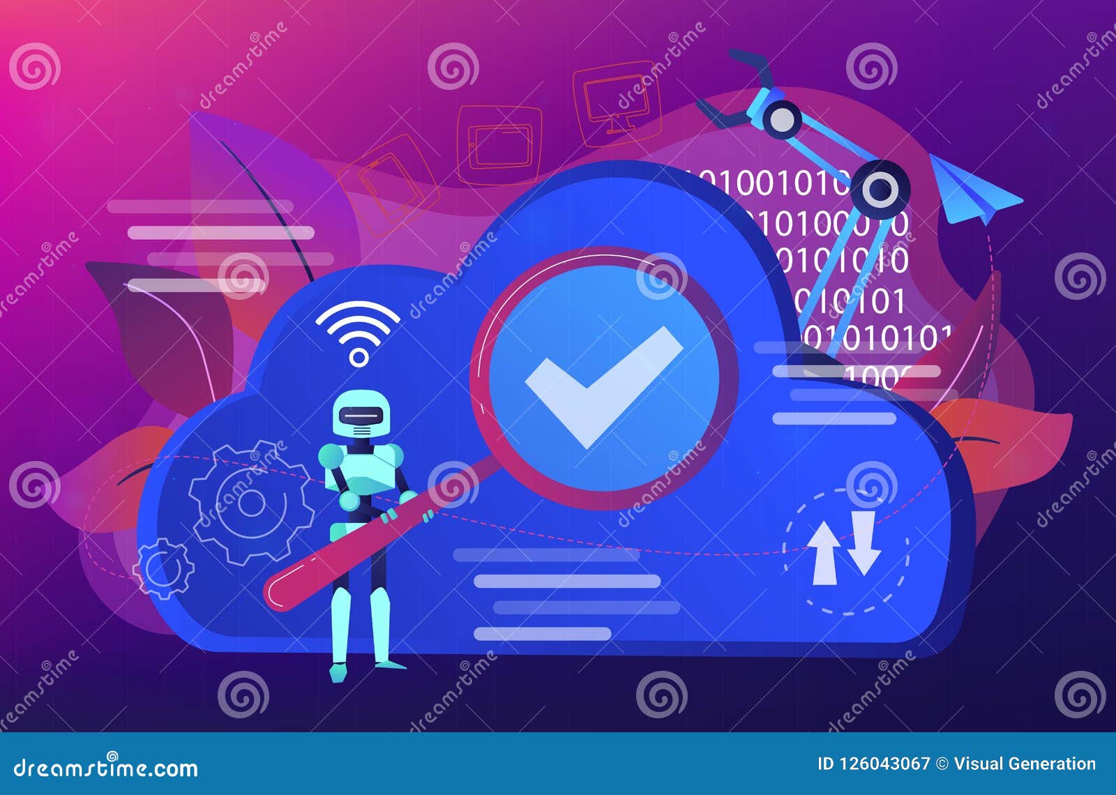 Cloud Robotics Concept Vector Illustration. Stock Vector - Illustration ...
