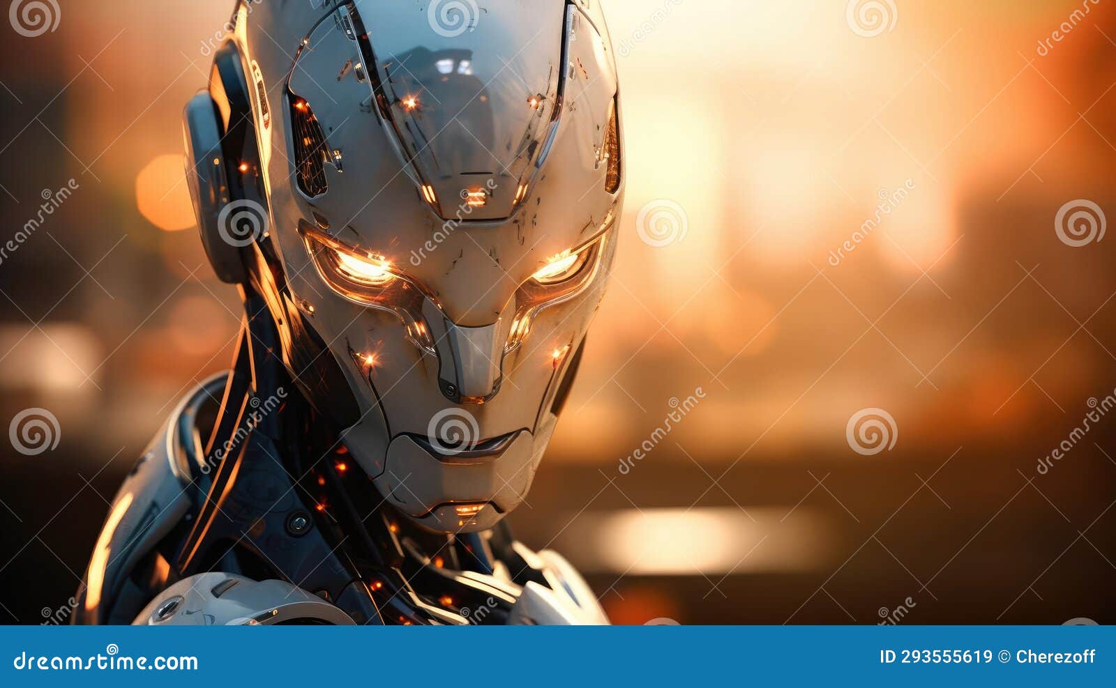 Robot superhero in motion stock image. Image of cyborg - 293555619