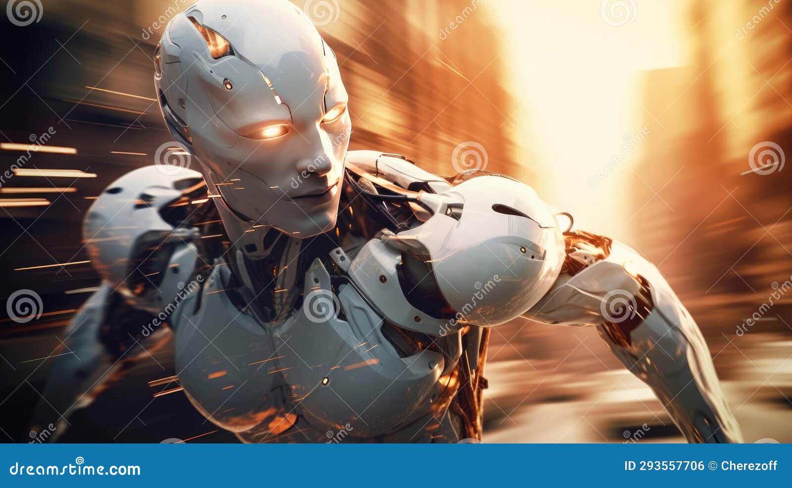 Robot In Superhero Comic Story, Cartoon Illustration Isolated On White ...