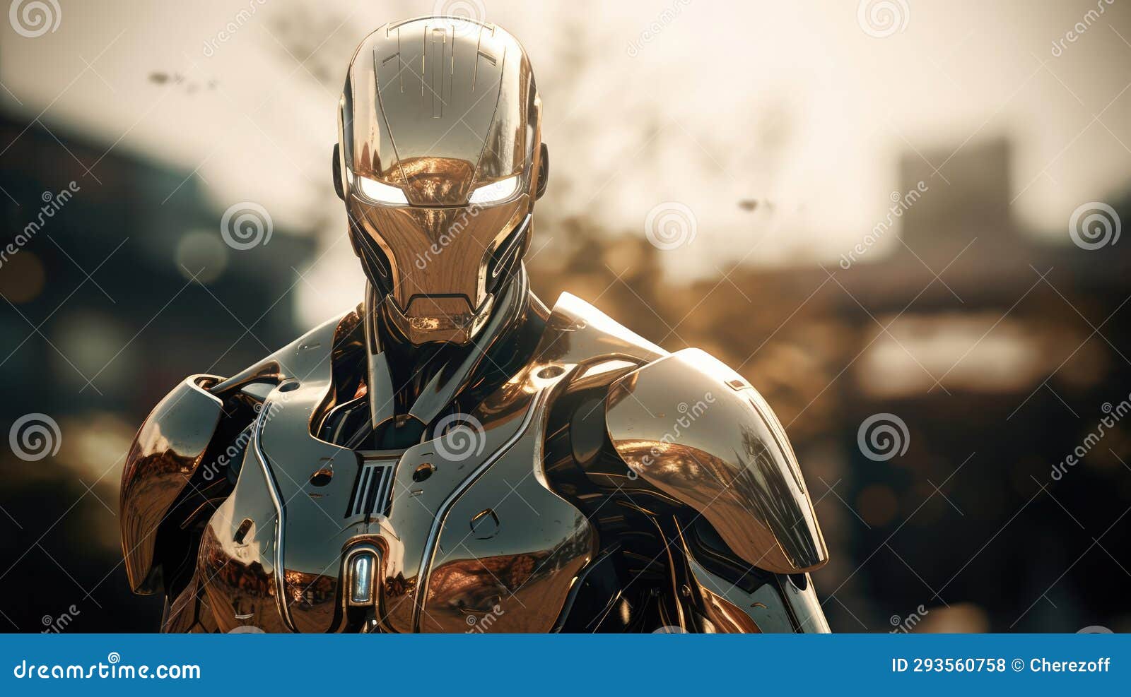 Robot superhero in motion stock photo. Image of robotic - 293560758