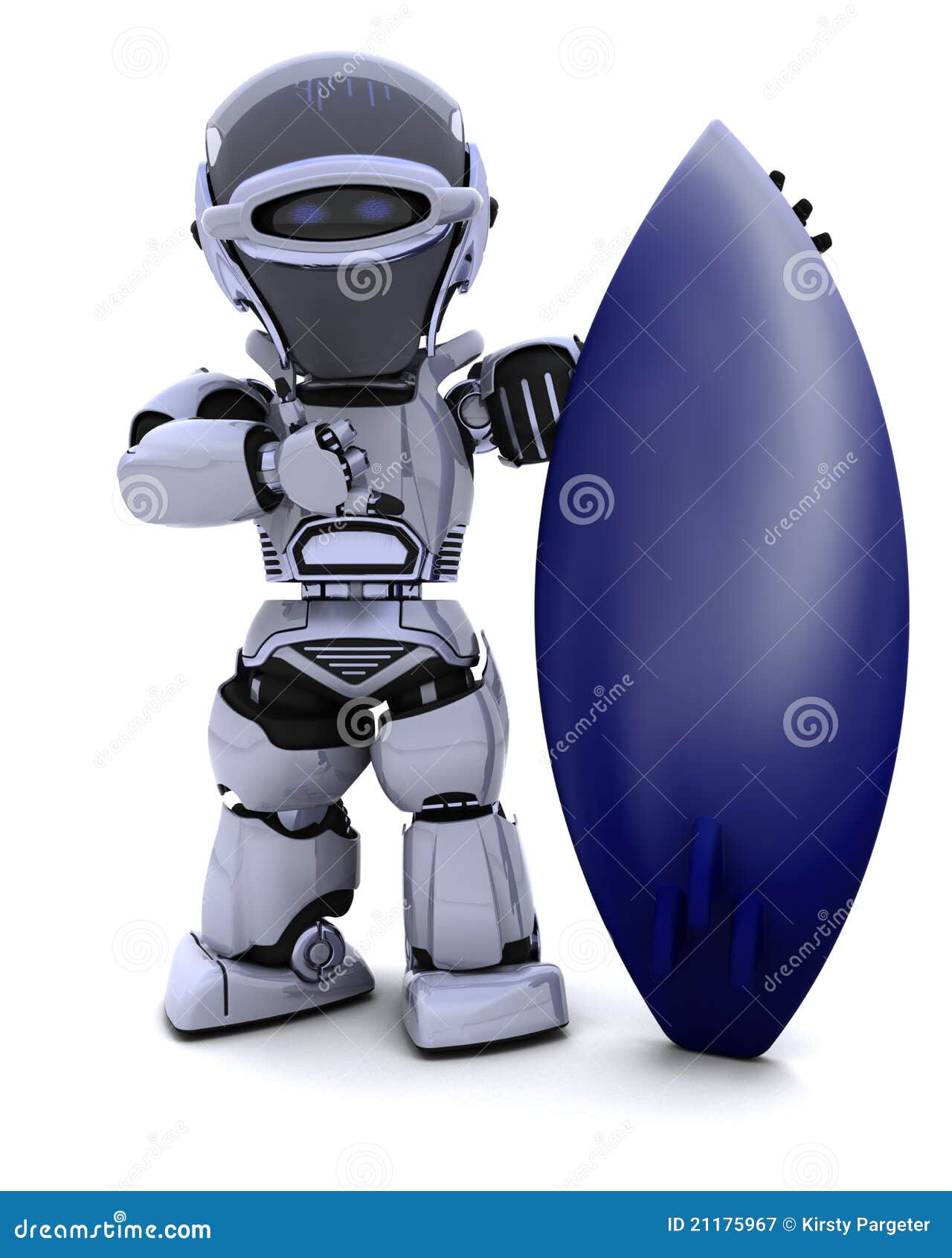 Robot with a surf board stock illustration. Illustration of wave - 21175967